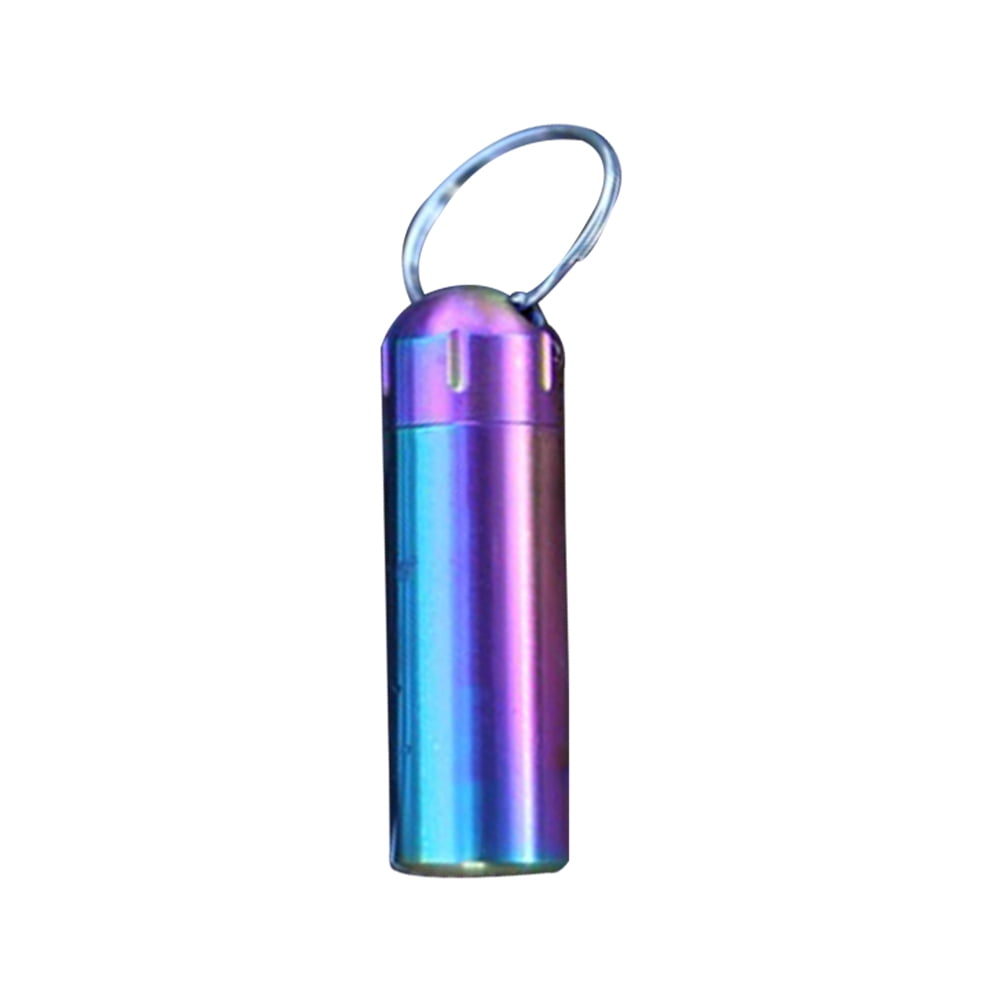Pill Box Keychain Waterproof Single Chamber Stainless Steel Pill ...