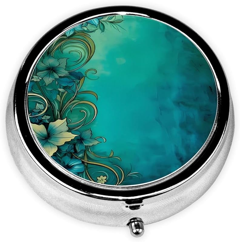 Pill Box, Small Pill Organizer with 3 Compartments and Mirror, Cute ...