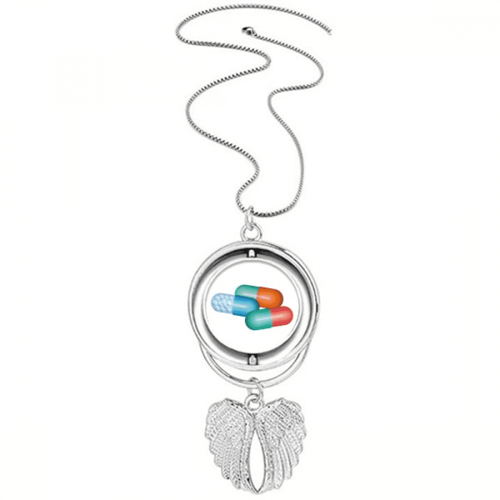 Pill Capsule Health Care Products Pattern Pendant Angel Wings Rotating ...