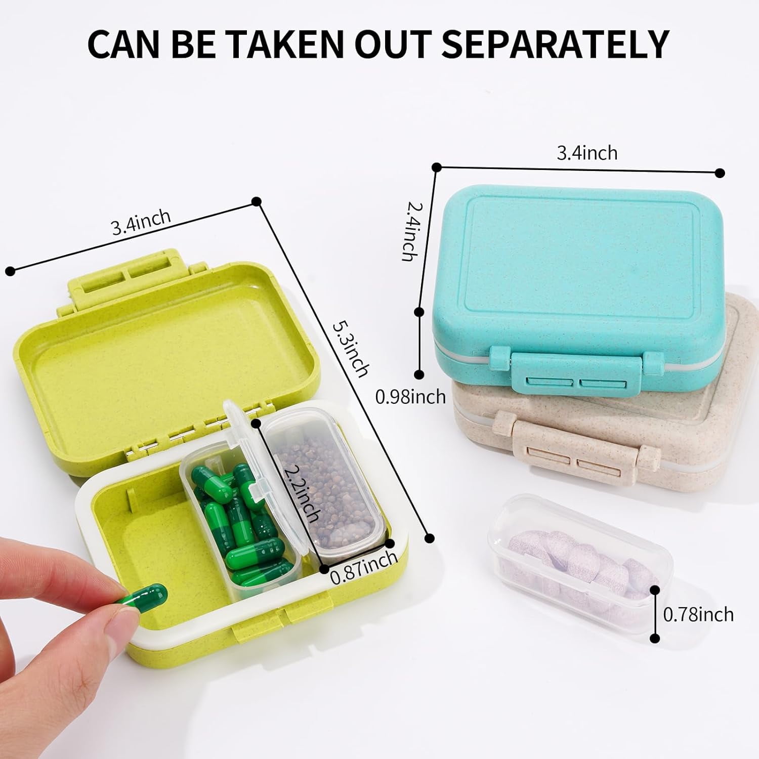 Pill Case With 3 Removable Compartments For Day Pill Organization. Am ...
