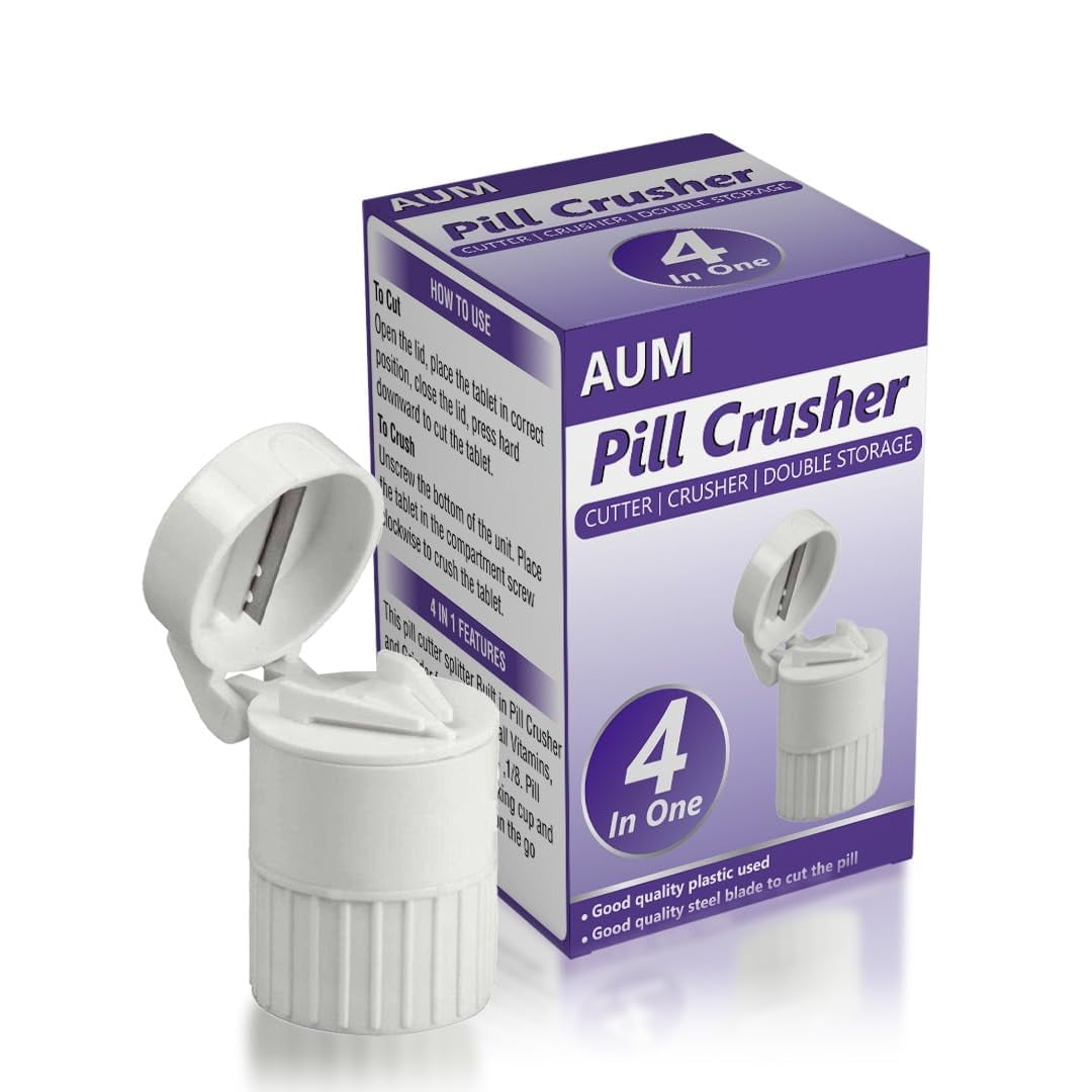 Pill Crusher/Cutter/Double syorage 4in one-Ergonomic & Durable Tablet ...