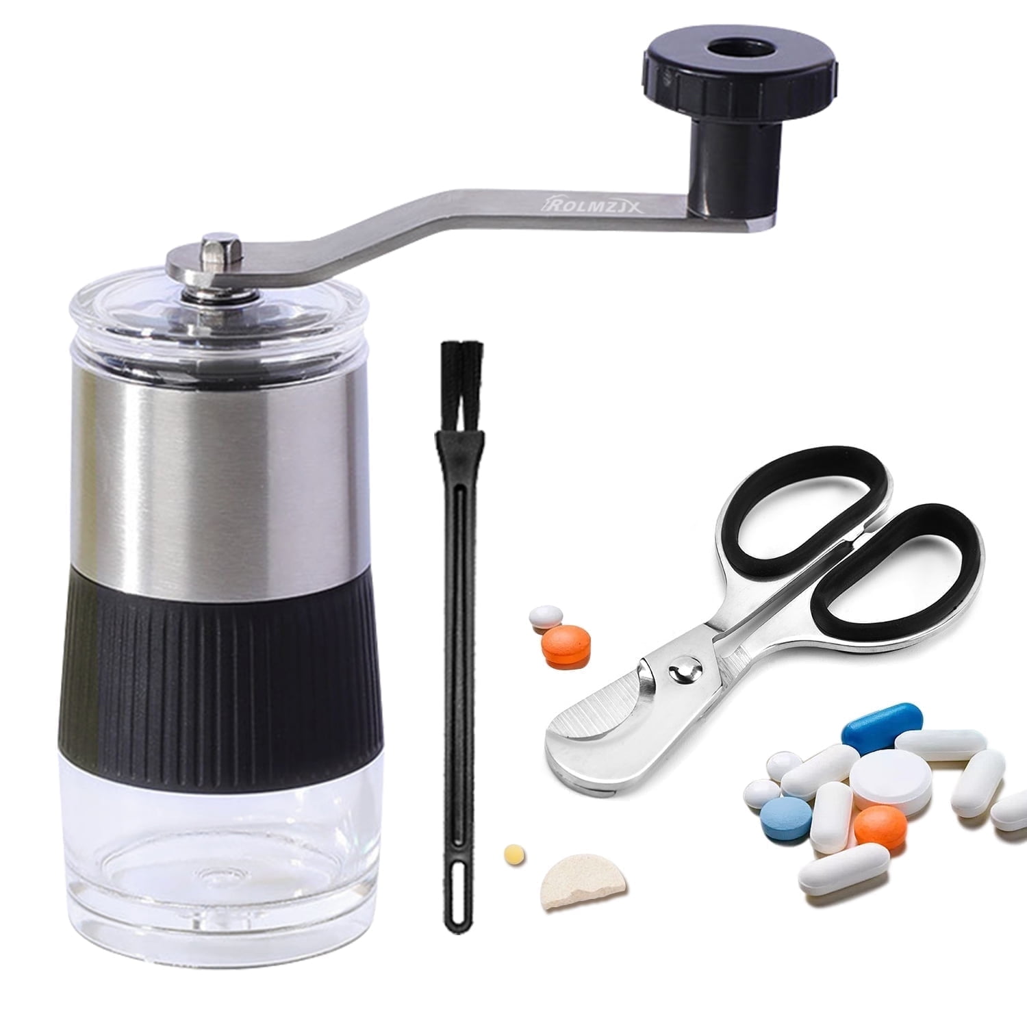 ROLMZJX Pill Crusher With pill splitter, Baby Medicine Tablet Crusher ...