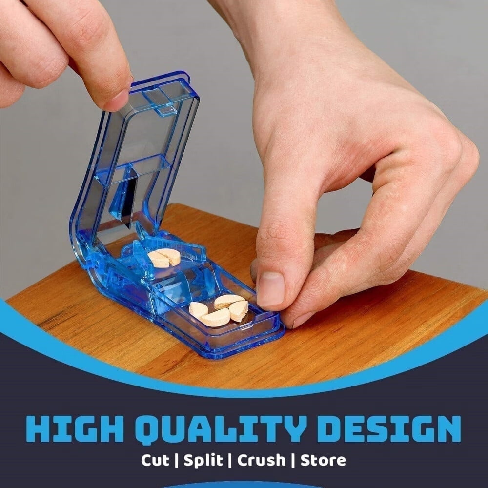 Pill Cutter - (Pack of 3) - V- Grip Pill Crusher and Cutter for ...