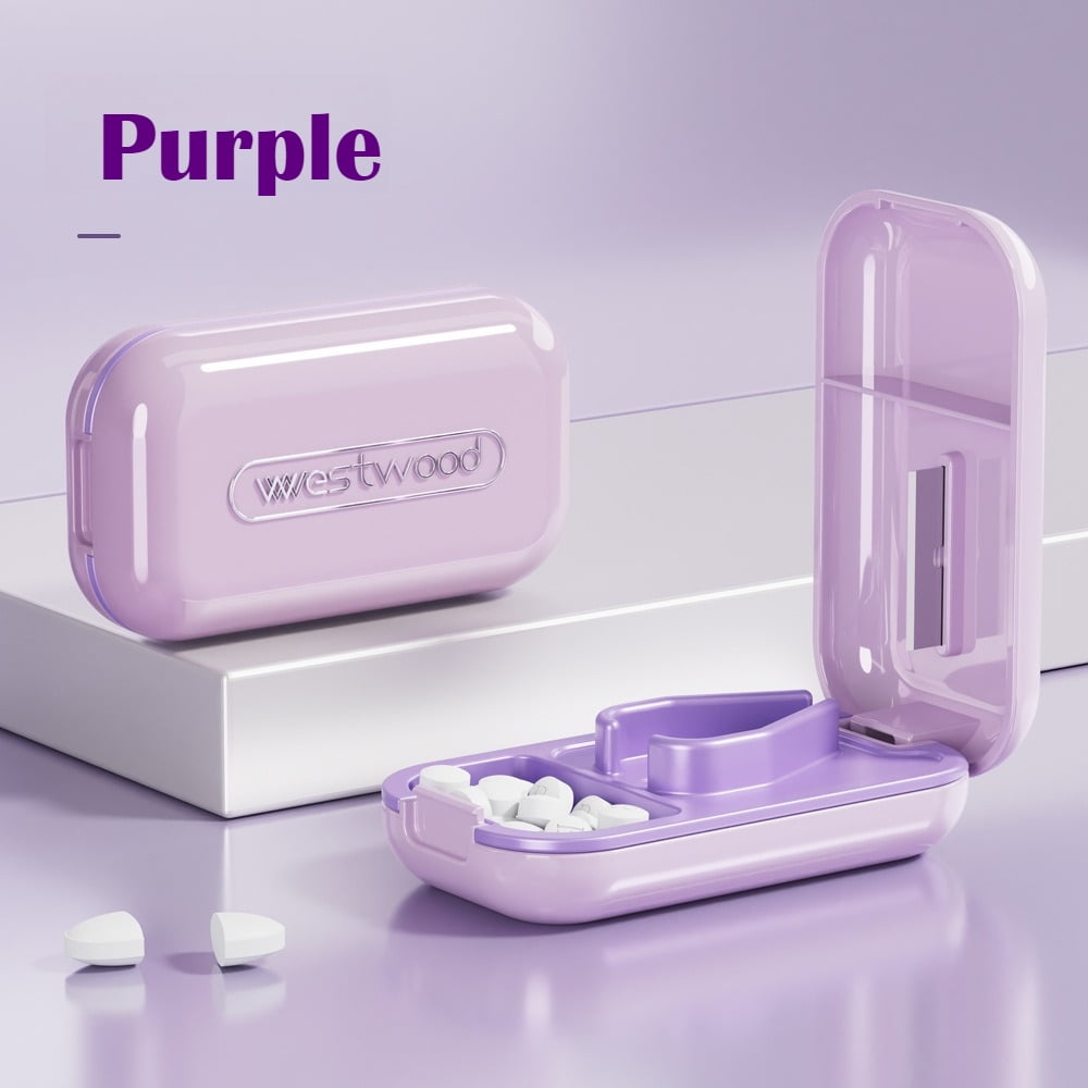 Pill Cutter & Splitter - 4-in-1 Tablet Divider with Storage Box ...