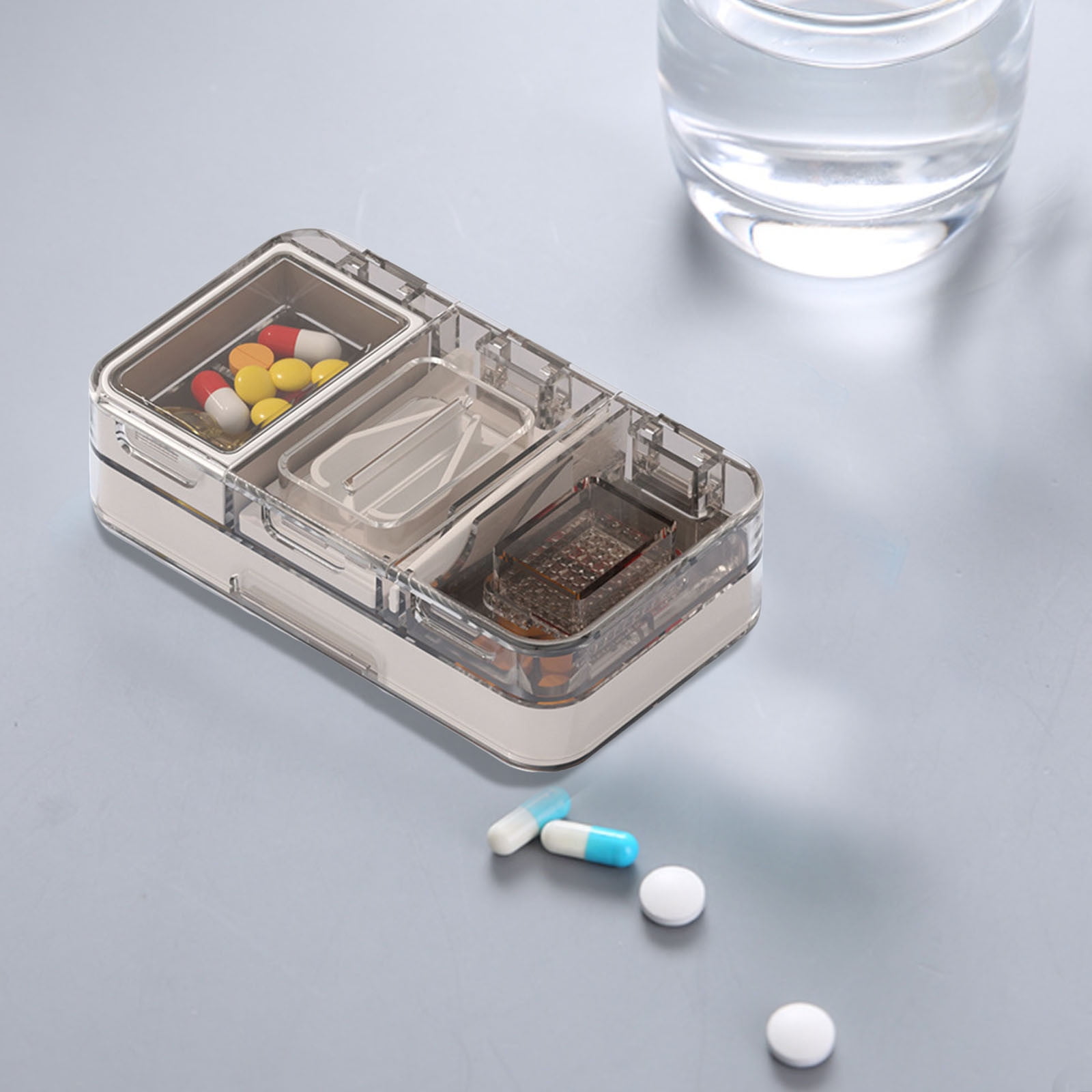 Pill Cutter Splitter with Dispenser Safely Cut Pills Accurate and Easy ...