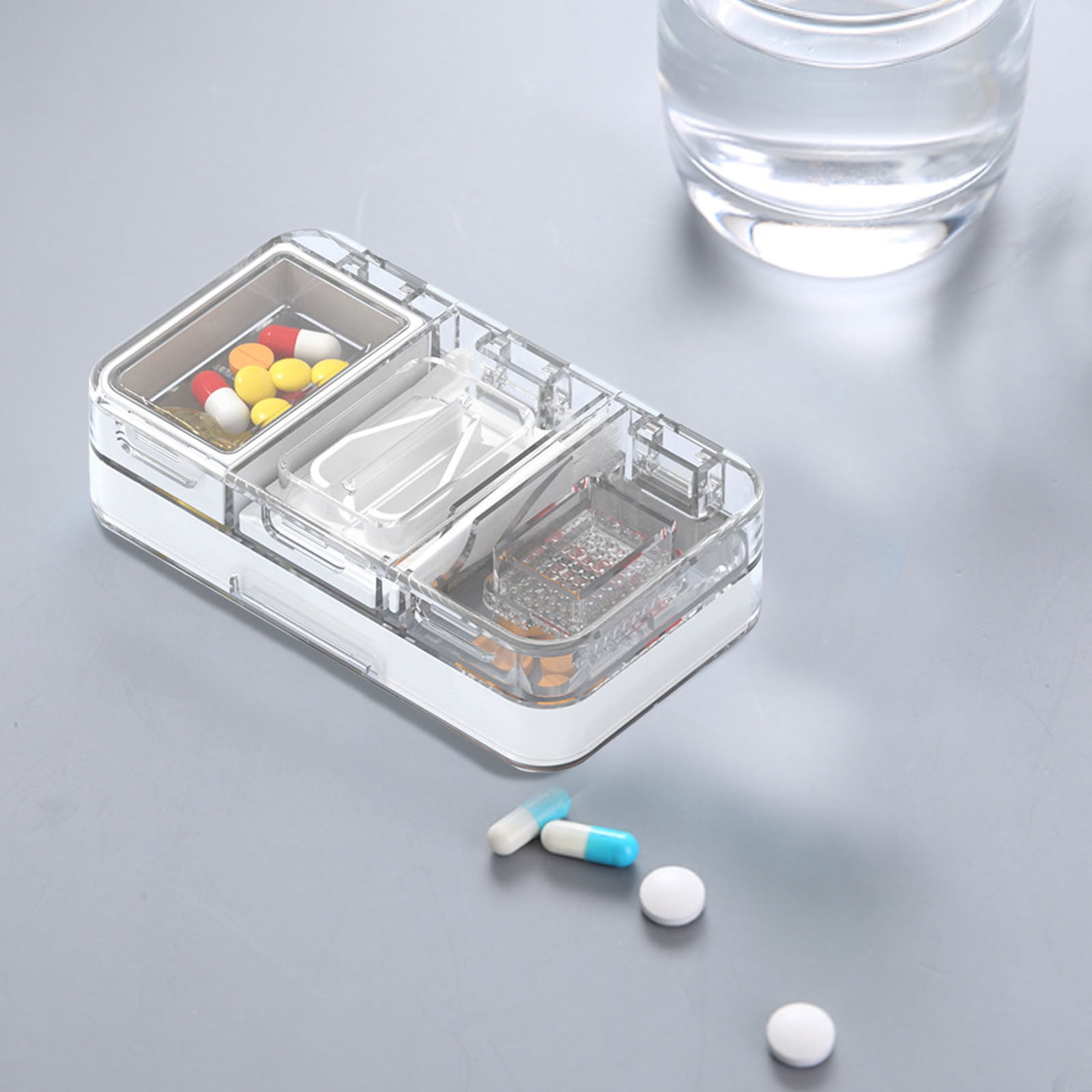 Pill Cutter Splitter with Dispenser Safely Cut Pills Accurate and Easy ...