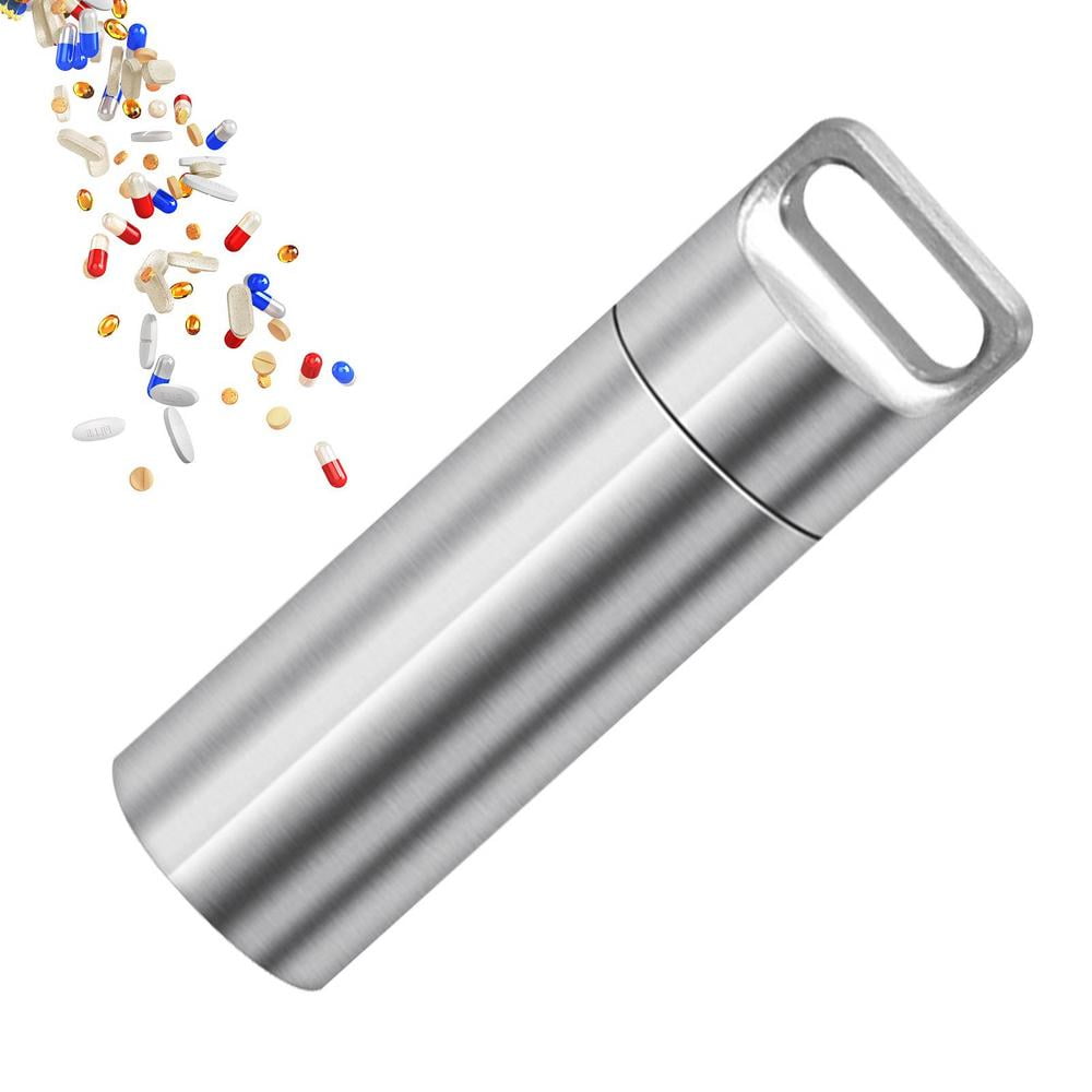 Pill Keychain Keychain Pill Container Metal Pocket Pill Boxes Keychain ...