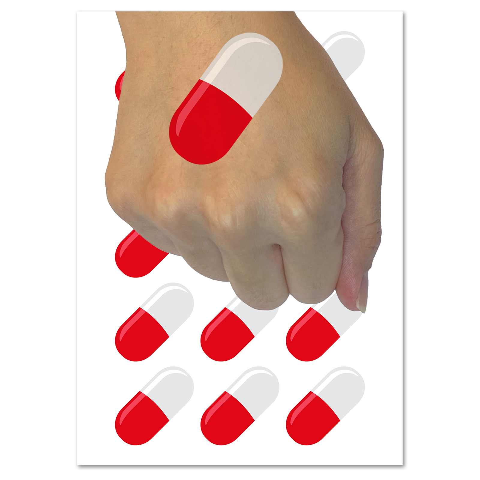 Pill Medicine Water Resistant Temporary Tattoo Set Fake Body Art ...