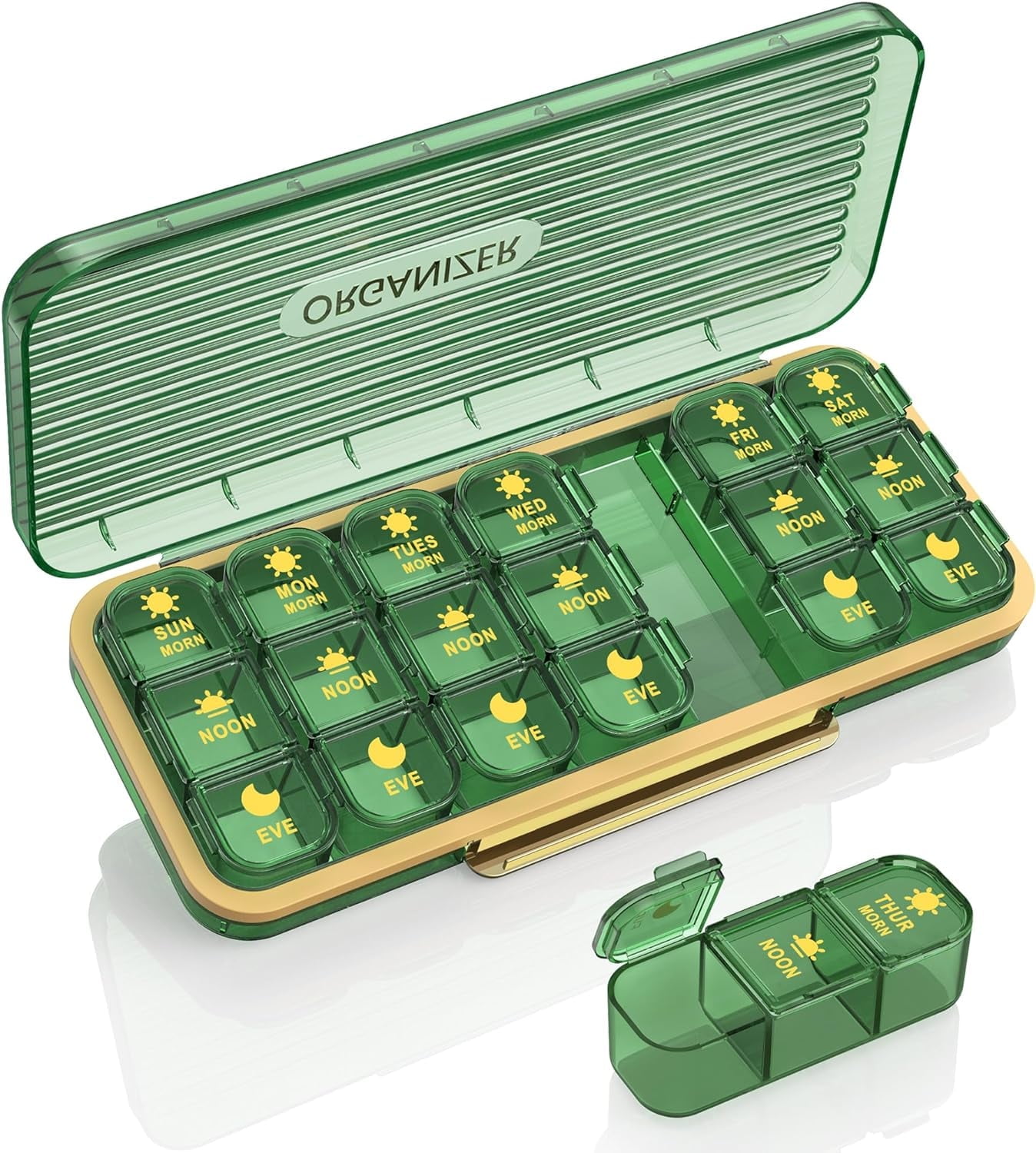 YSTDHL Pill Organizer 7-Day, 3 Times a Day, Portable Dispenser Case for ...