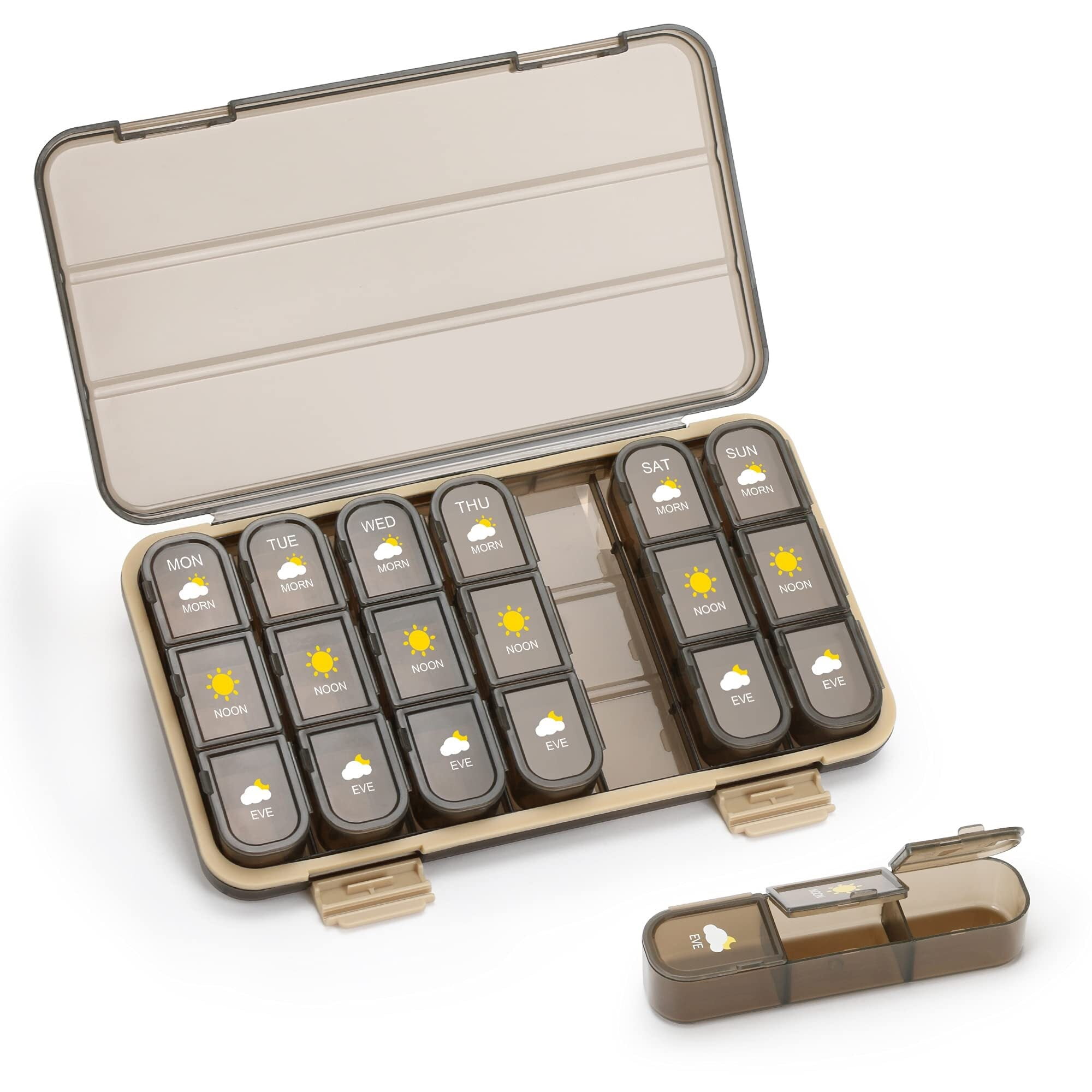 Pill Organizer 3 Times A Day, 7 Day Pill Box - Weekly Travel Pill ...