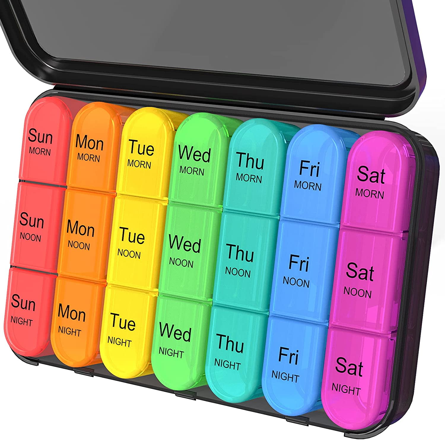 Pill Organizer 3 Times a Day, Daily Pill Box 7 Day, Weekly Cases ...