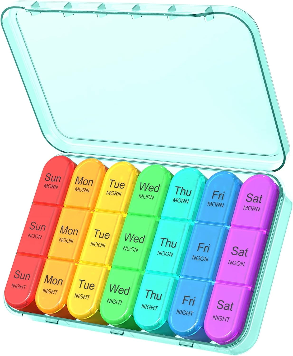 Pill Organizer 3 Times a Day, Daily Pill Box 7 Day, Weekly Cases ...