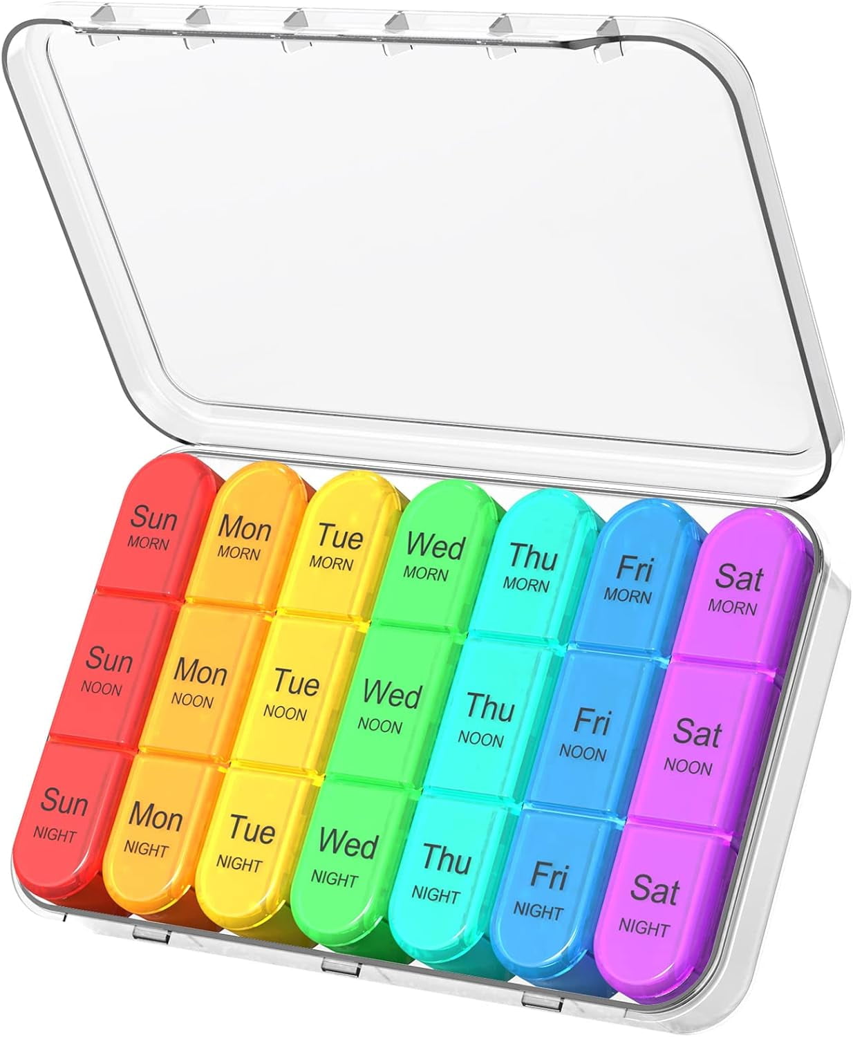 Pill Organizer 3 Times a Day, Daily Pill Box 7 Day, Weekly Cases ...