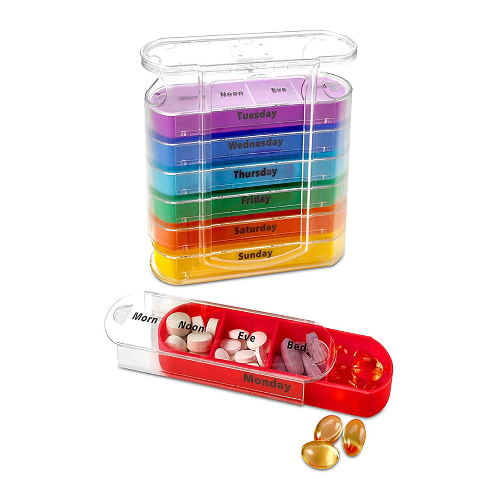 Pill Organizer 3X a Day, Weekly Pill Organizer 3 Times a Day, Pill Box ...