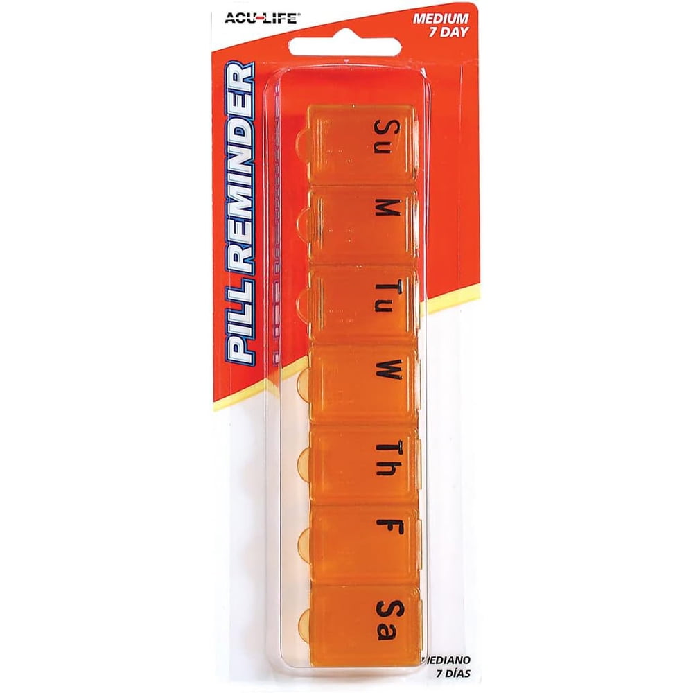Acu-Life Pill Reminder Medium 7 Day - Assorted Colors HSA/FSA Eligible ...