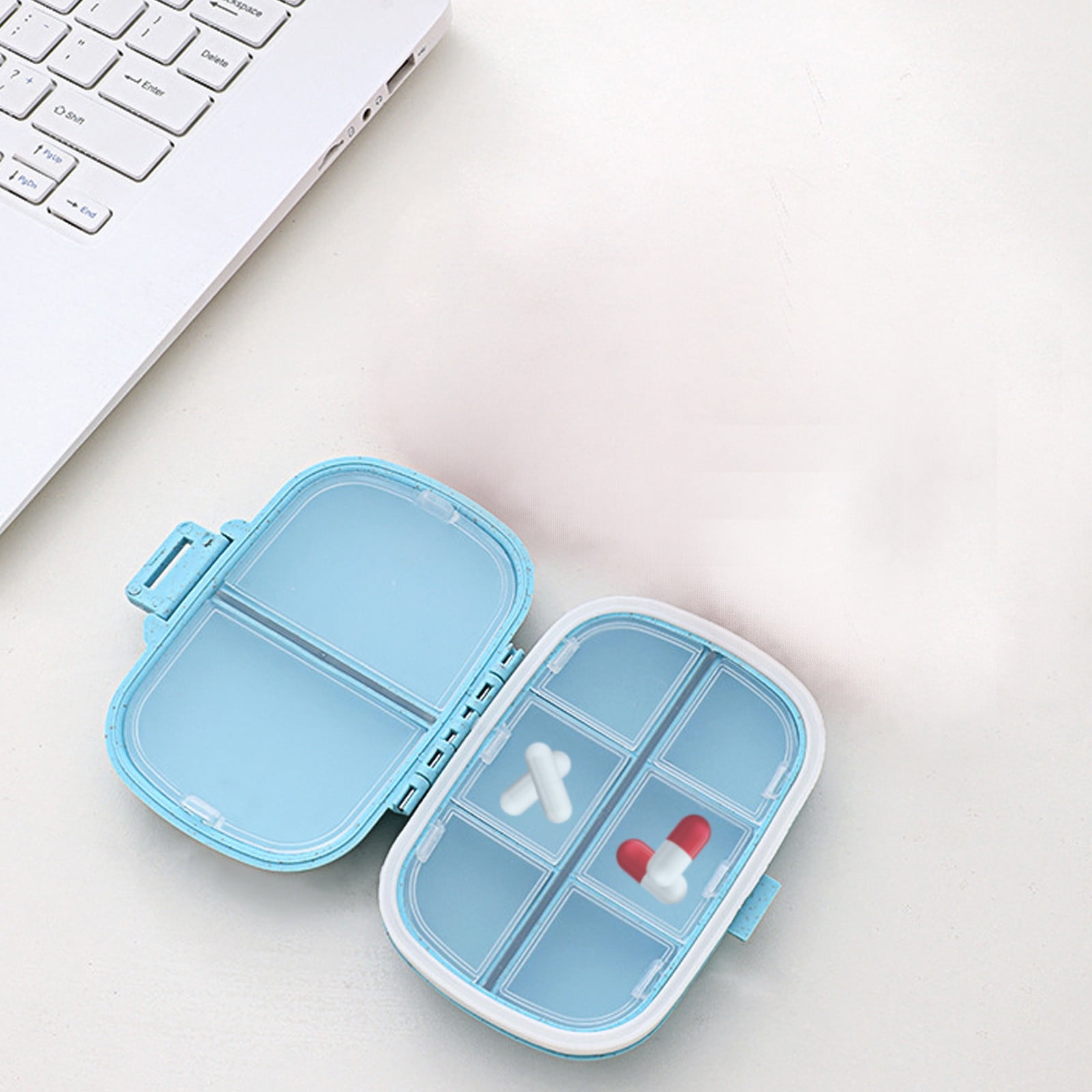 Pill Organizer ,8 Compartments Portable Pill Box,Travel Pill Box,Two ...