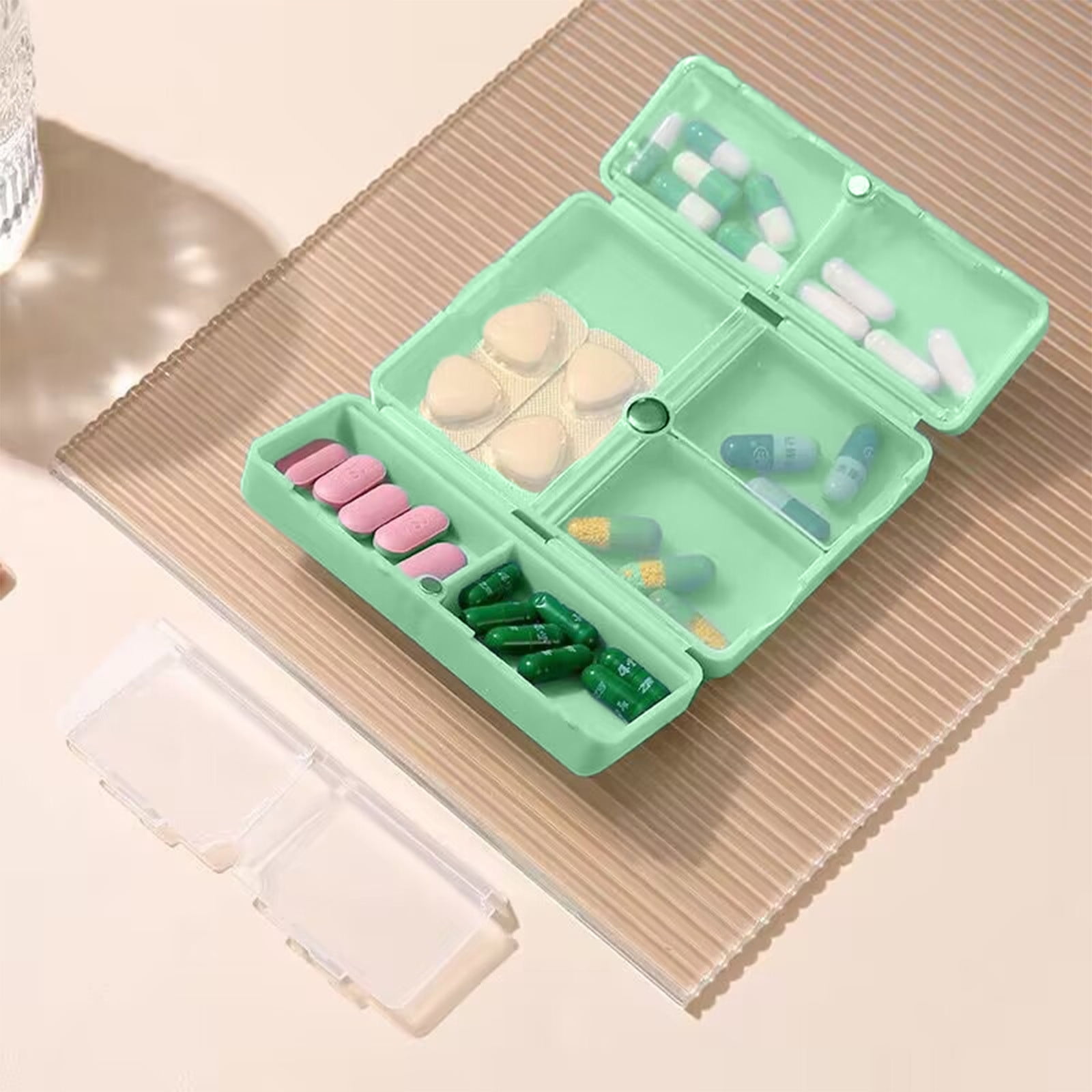 Pill Organizer Airtight Pill Box Large Pill Dispenser Home Travel ...