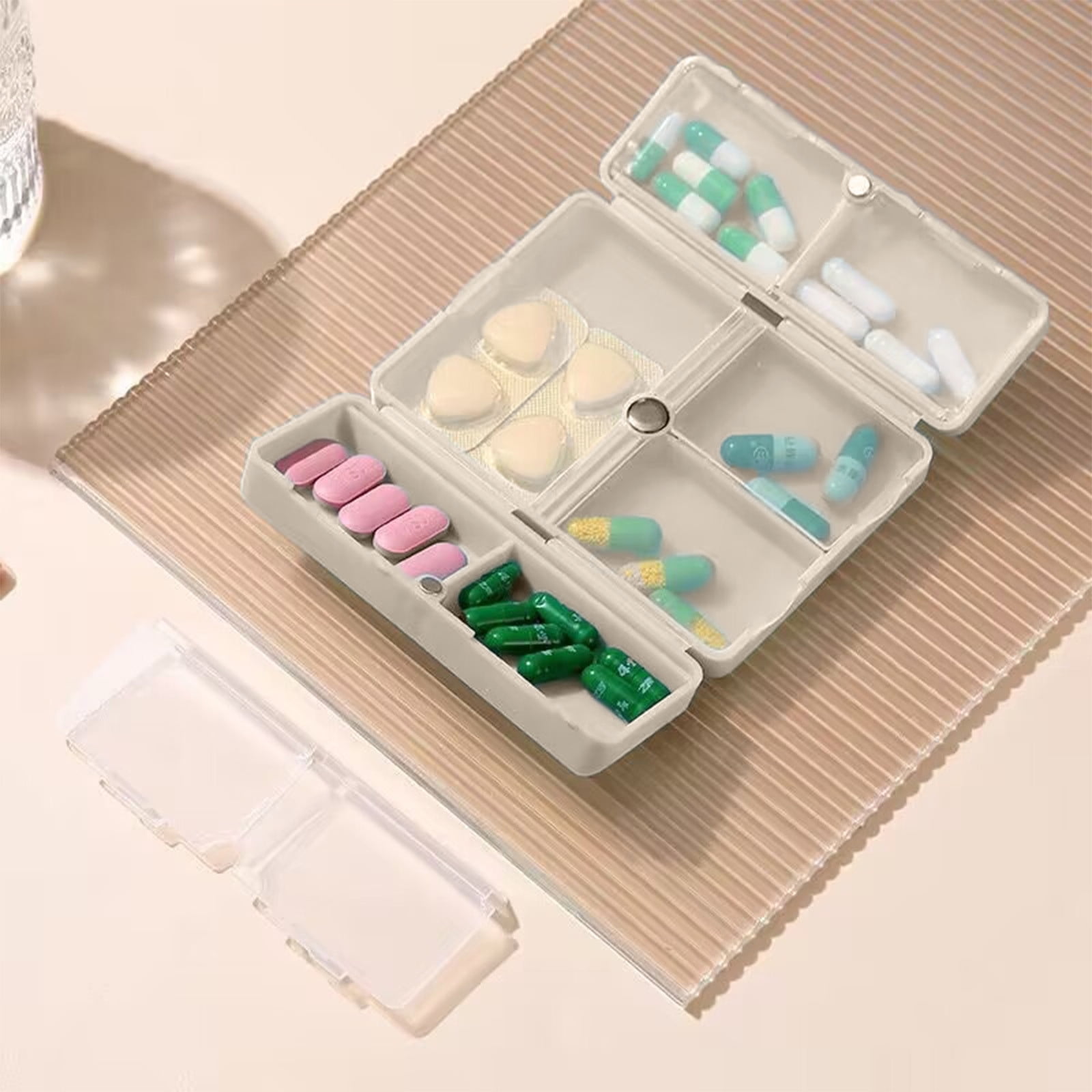 Pill Organizer Airtight Pill Box Large Pill Dispenser Home Travel ...
