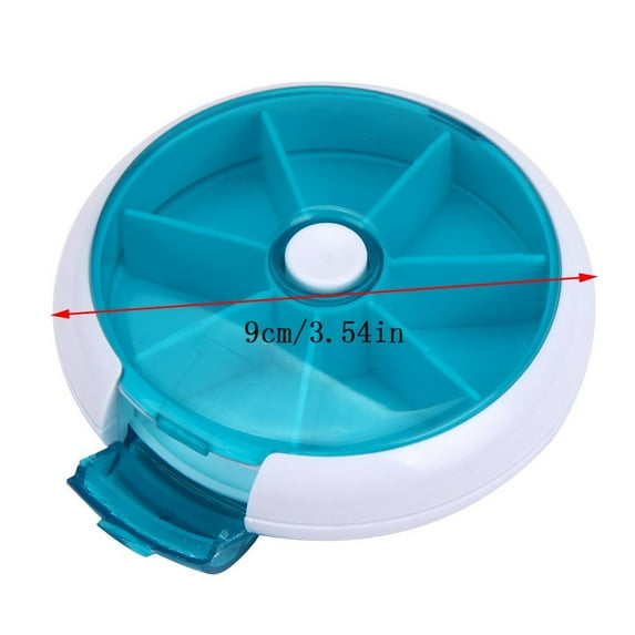 Pill Organizer Weekly,Portable Mini 7 Day Weekly Circular Shape Rotary ...