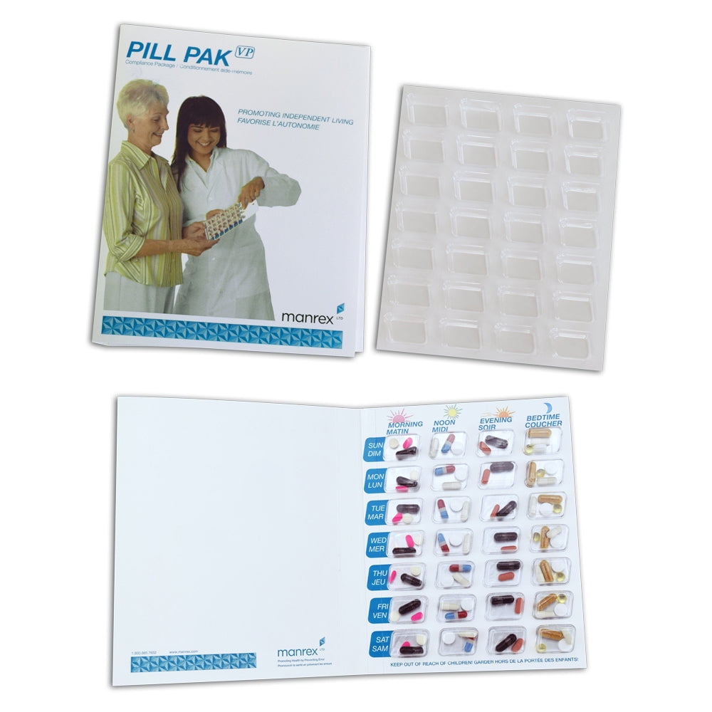Pill Pak Weekly Four Times a Day Blister 5 Pack, Pill Organizer ...