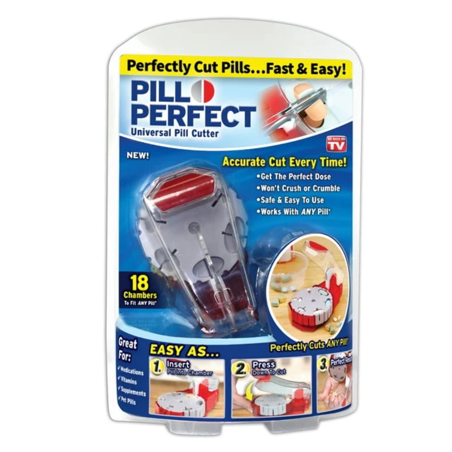 Pill Perfect Universal Pill Cutter, Pill Splitter for Small Pills, Safe ...