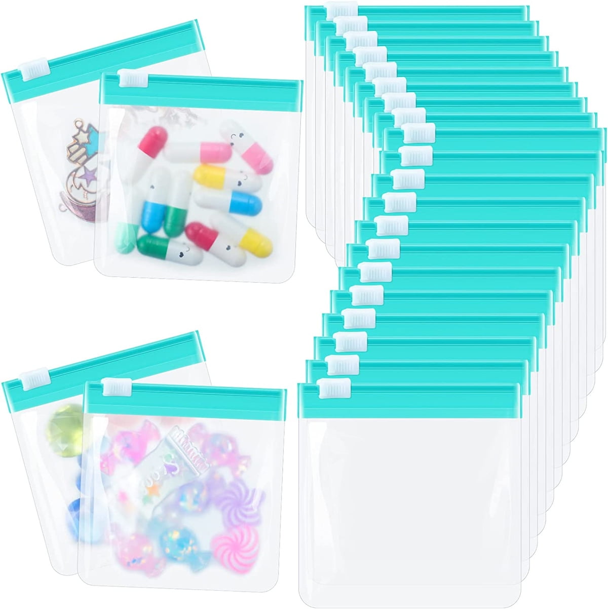 Pill Pouch Bags Zippered Pill Pouch Reusable Pill Baggies Clear Plastic ...