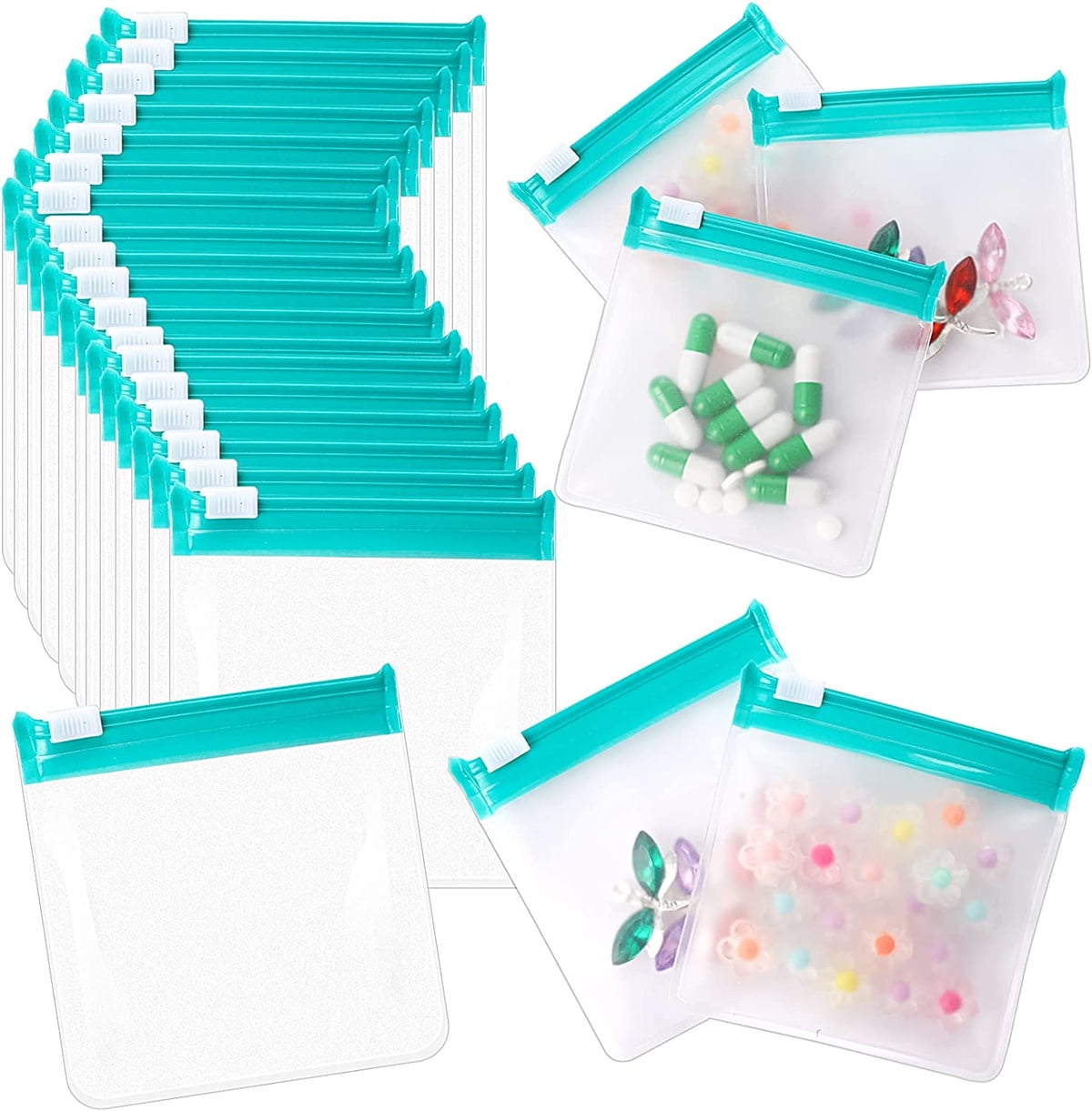 Pill Storage Pouch Bags (10 Pieces),Zippered Pill Pouch,Reusable Pill ...