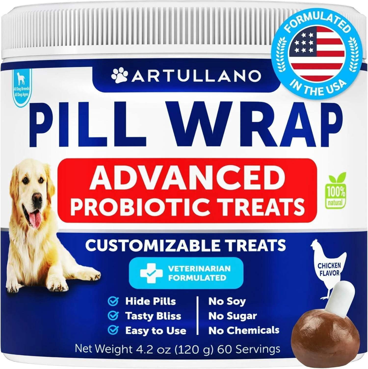 Pill Wrap for Dogs Wrap a Pill to Hide Medication Chicken Masker Treats ...