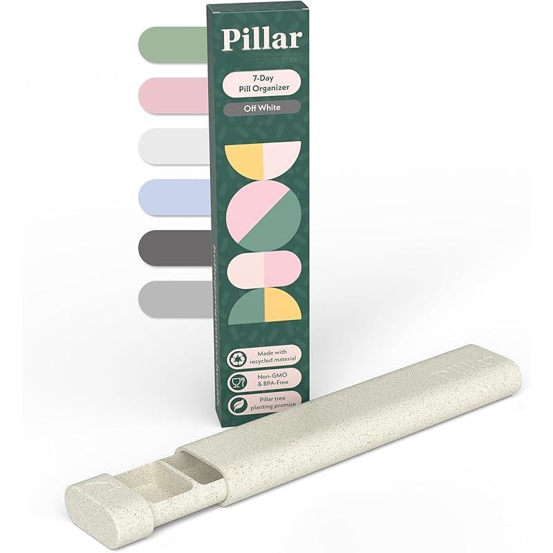 Pillar - 7 Day Pill Box Organizer | BPA-Free Wheat Straw Cute Pill ...