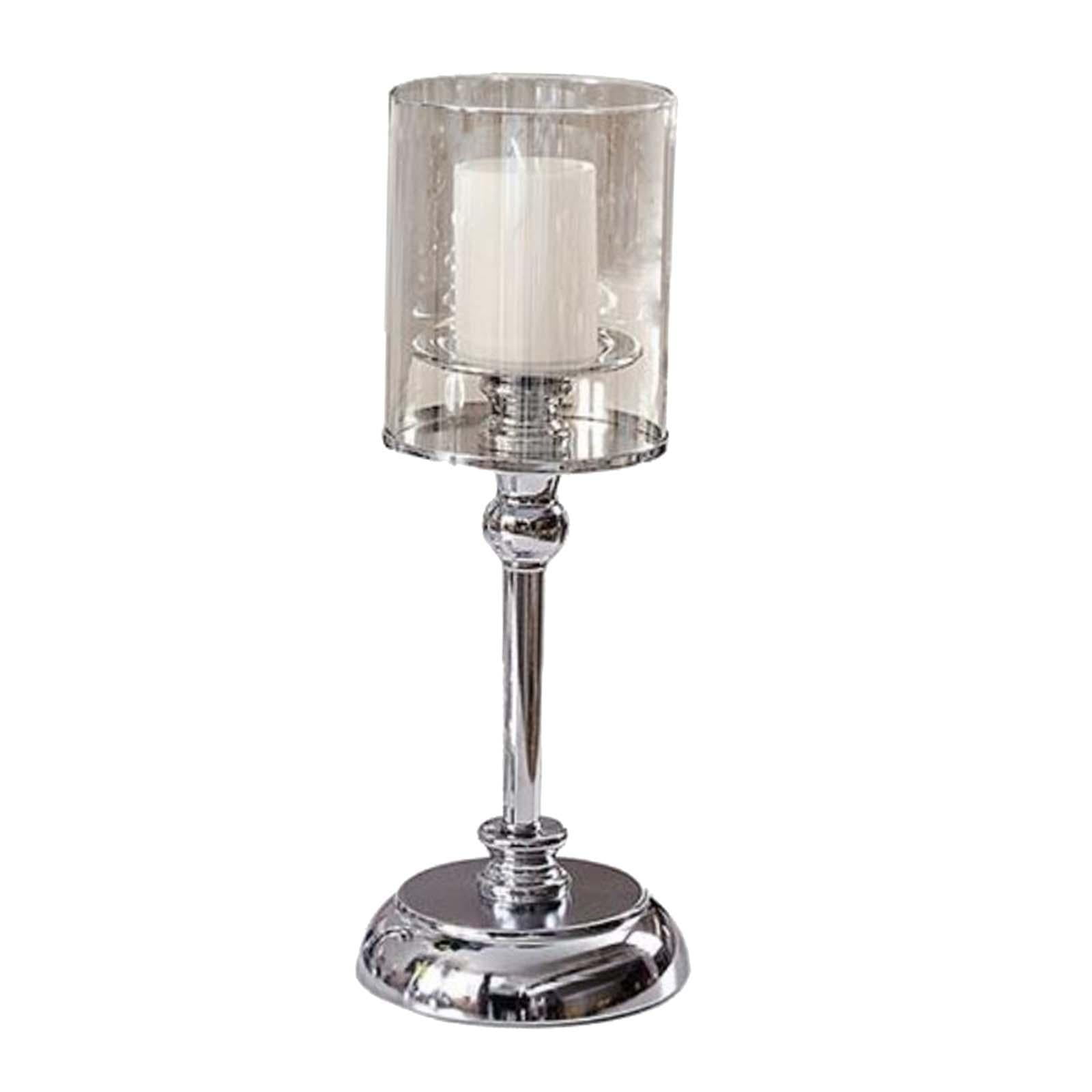 Pillar Candle Holder with Glass Candlelight Holder Detachable Glass ...