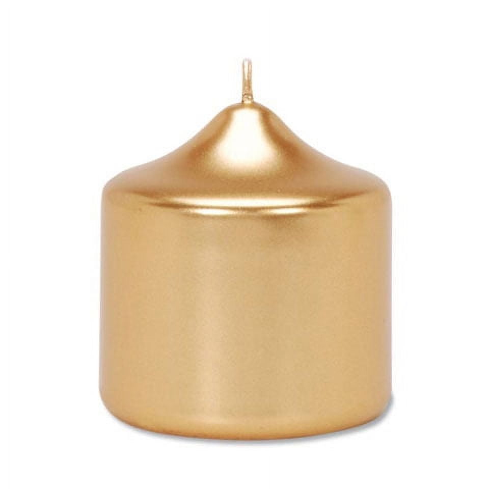 Pillar Candle - Metallic Gold - 2.8 x 3 inches - Walmart.com