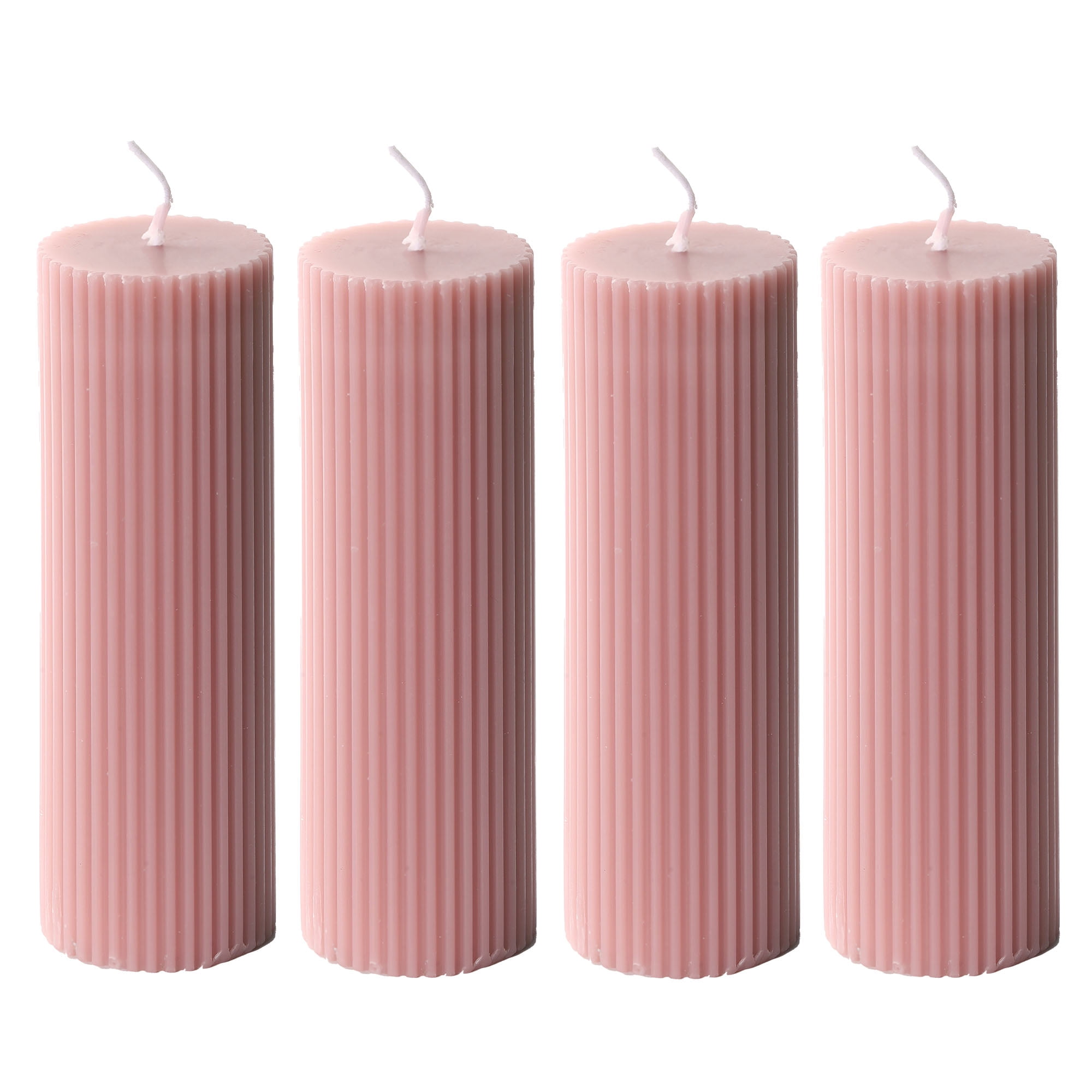 Pillar Candles 2x6'' Fluted Ribbed Column Modern Home Décor Soy Wax ...