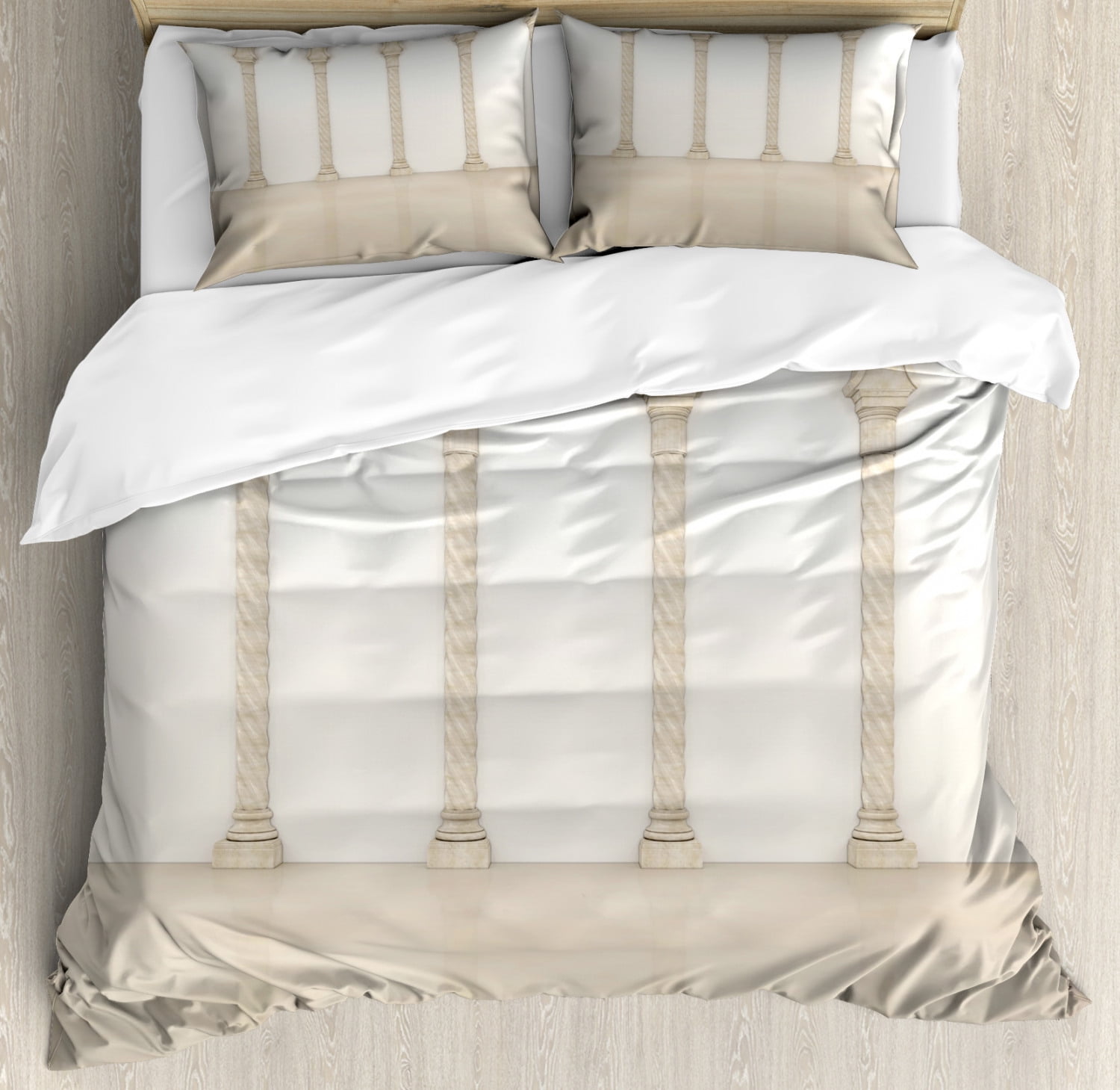 Pillar Duvet Cover Set, Architecture Theme Wall Graceful Columns and ...