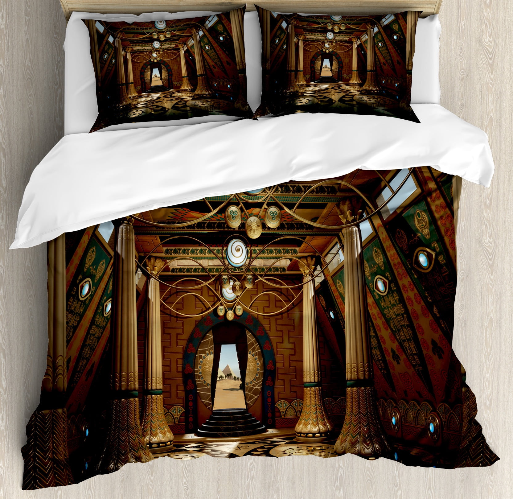 Pillar Duvet Cover Set, Graphics of a Building Interior in the Fantasy ...