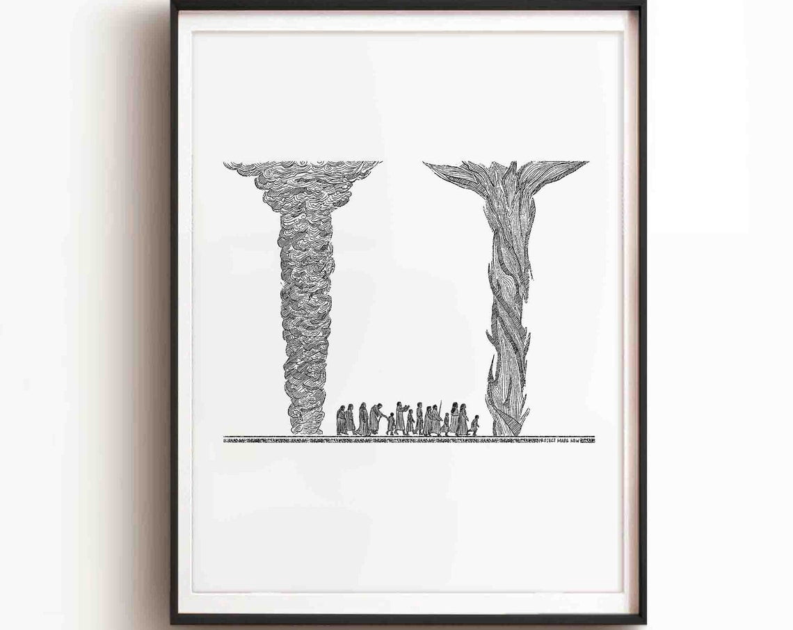Pillars Of Cloud And Fire Bible Sketches Christian Modern Bible Verse ...