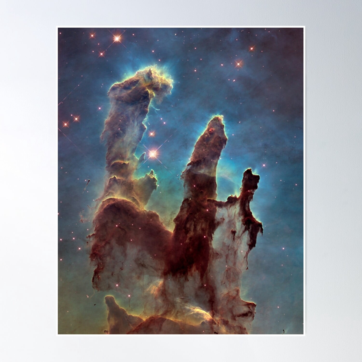 Pillars Of Creation - The Eagle Nebula - Birthplace Of Stars! Poster ...