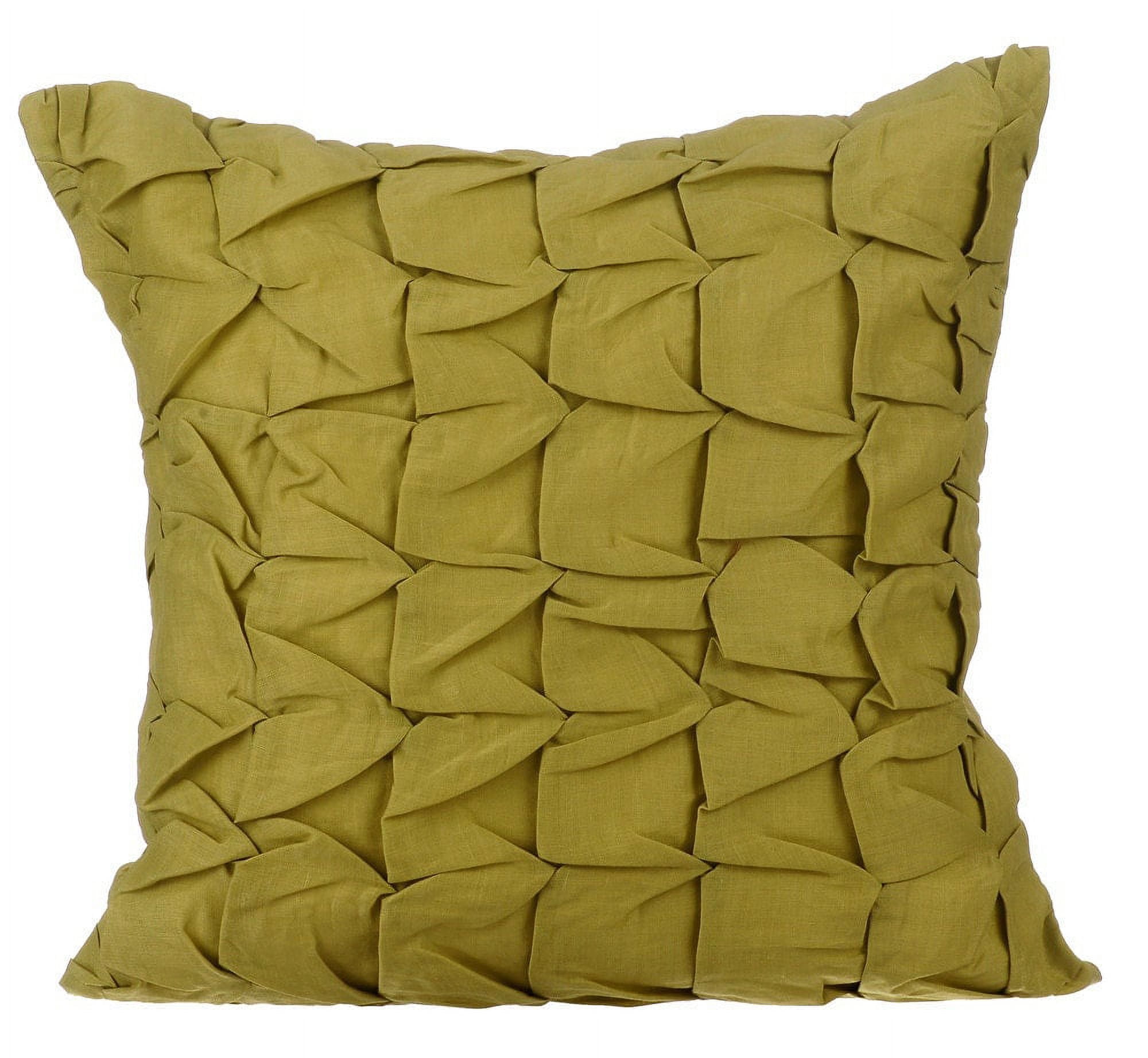 Pillow Case, Green Pillow Shams, Textured Knotted Pintucks Solid Color ...