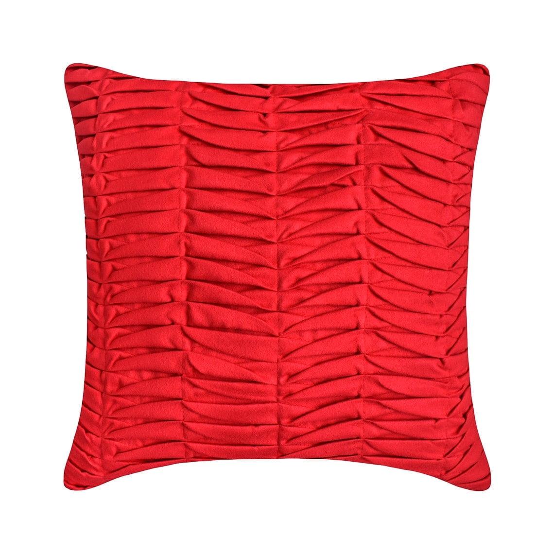 Pillow Case Zip, Red Pillow Shams, Textured Pintucks Solid Color Pillow ...