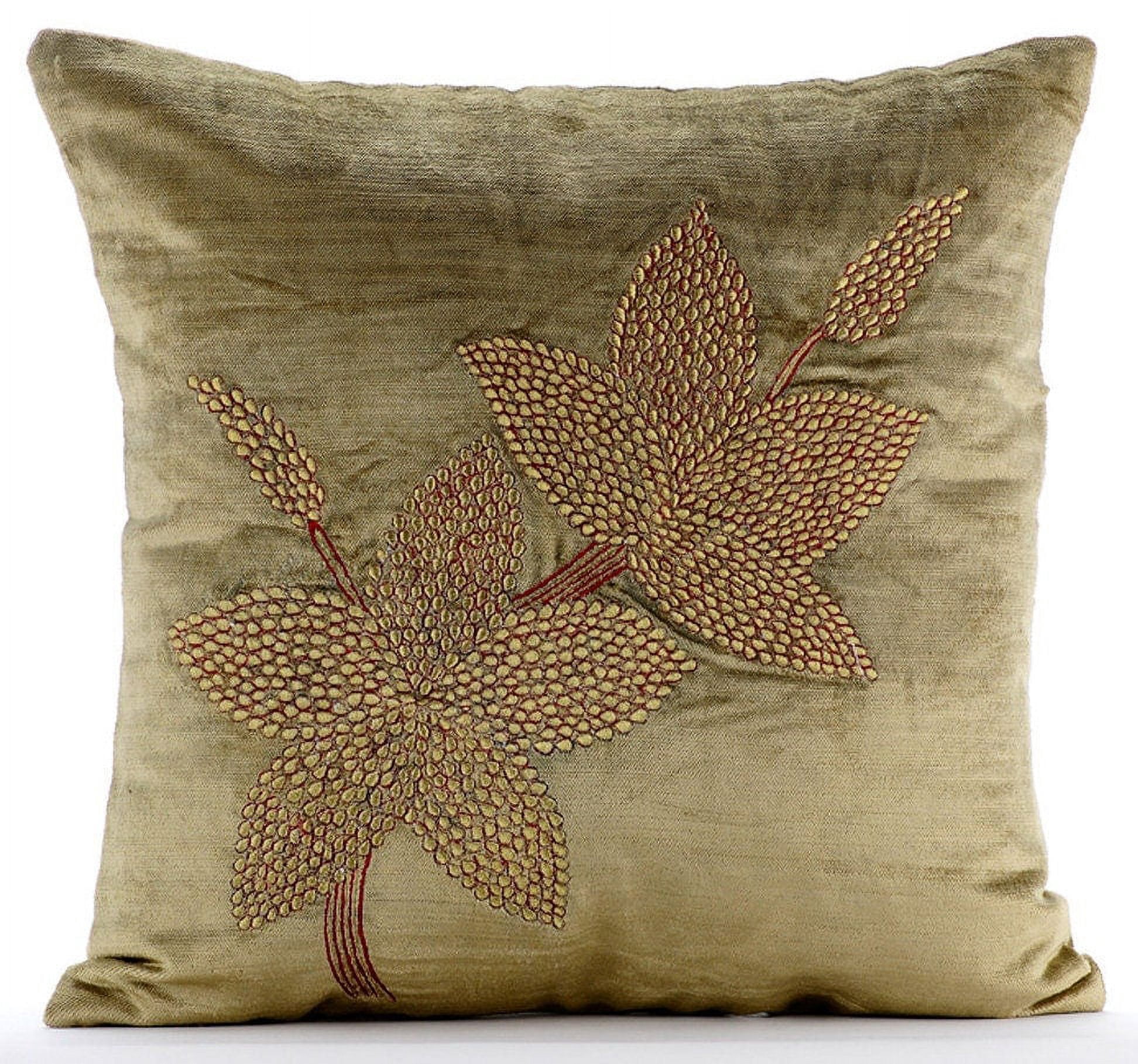 Pillow Case Zipper, Sage Green Shams, Sage Green Zardozi Flower Ethnic ...