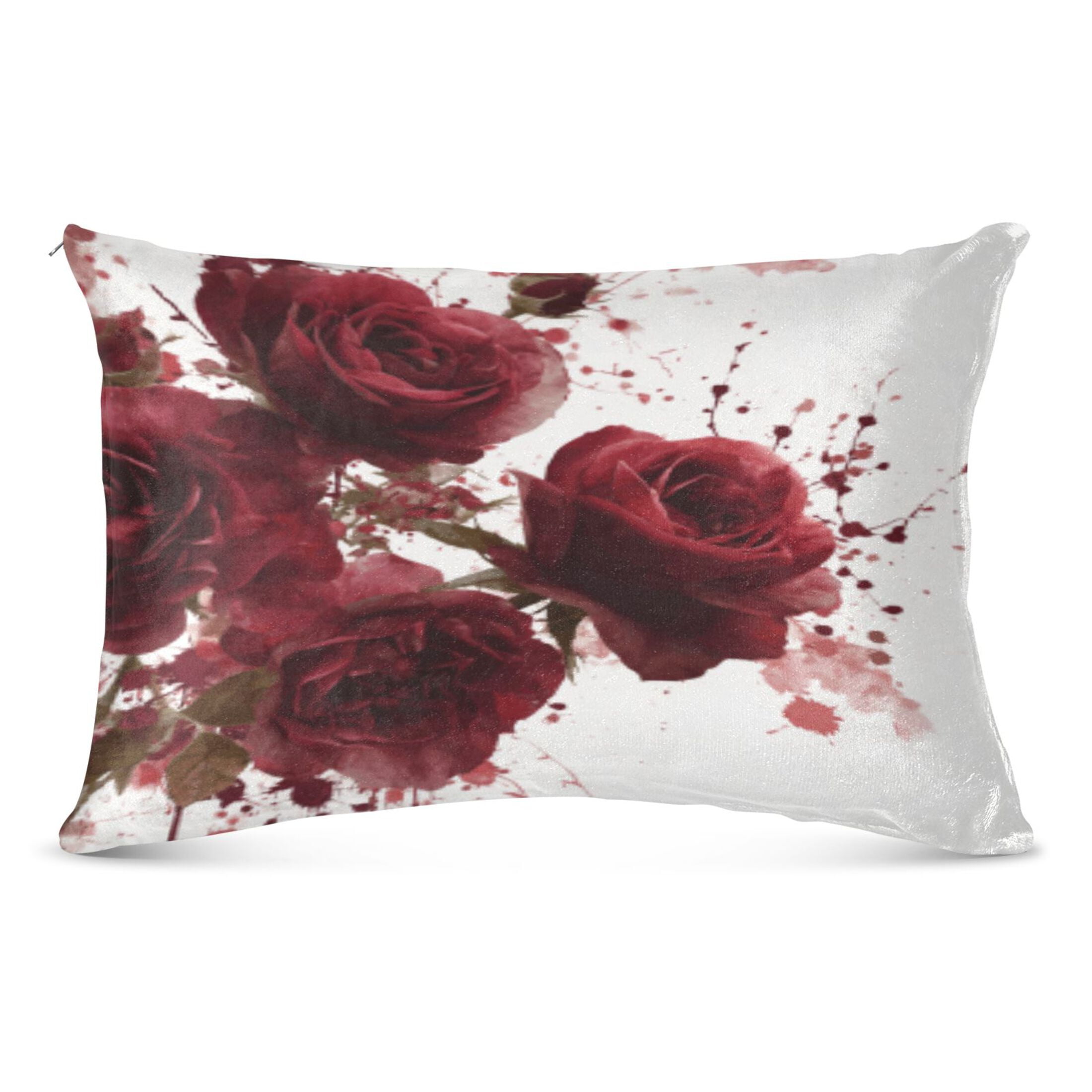 Pillow CaseBlood-red Roses with Splatter Pattern Whimsy Case standard ...