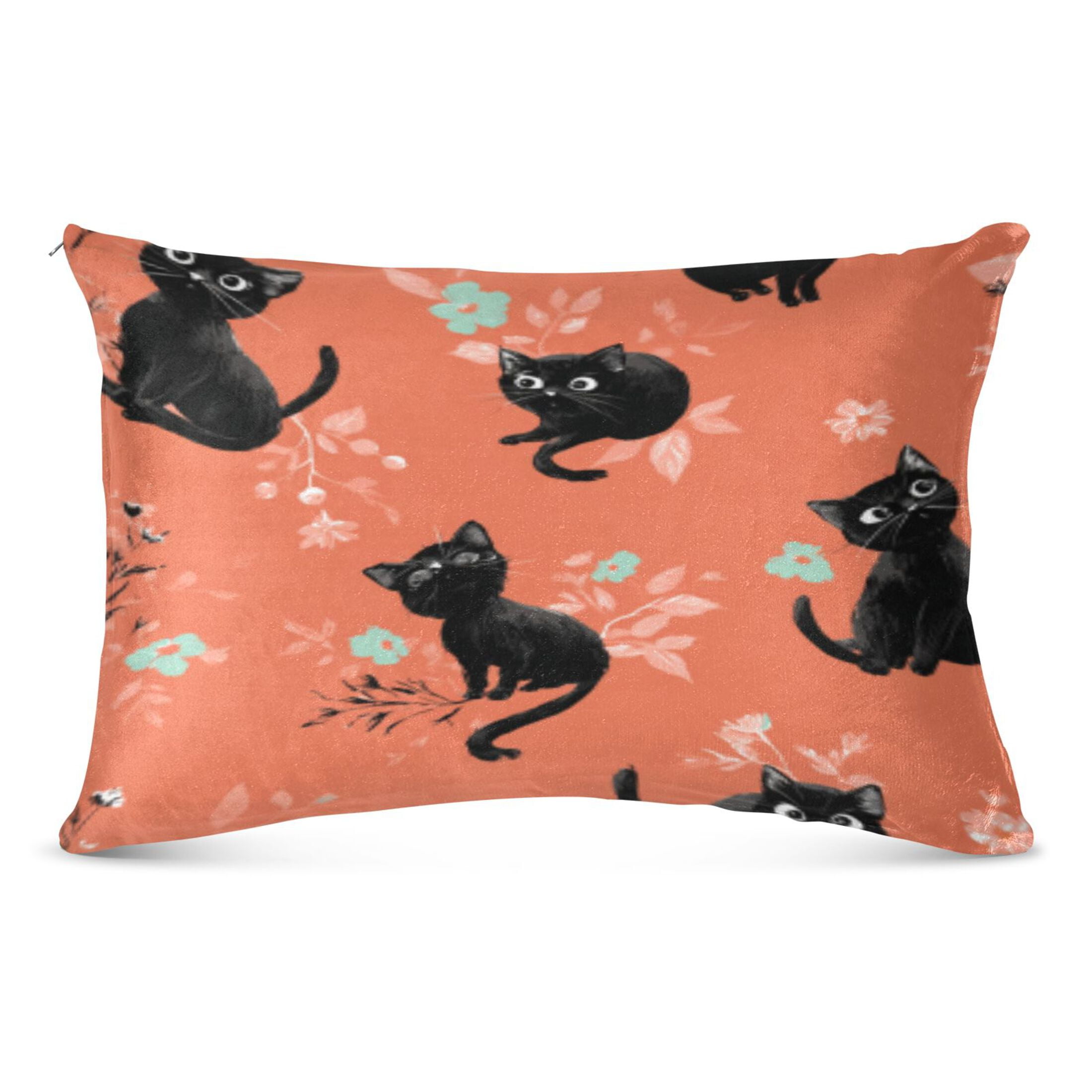 Pillow CaseJet Cat Coral Bloom Pattern Whimsy Case standard size/King size/Queen Size - Walmart.com