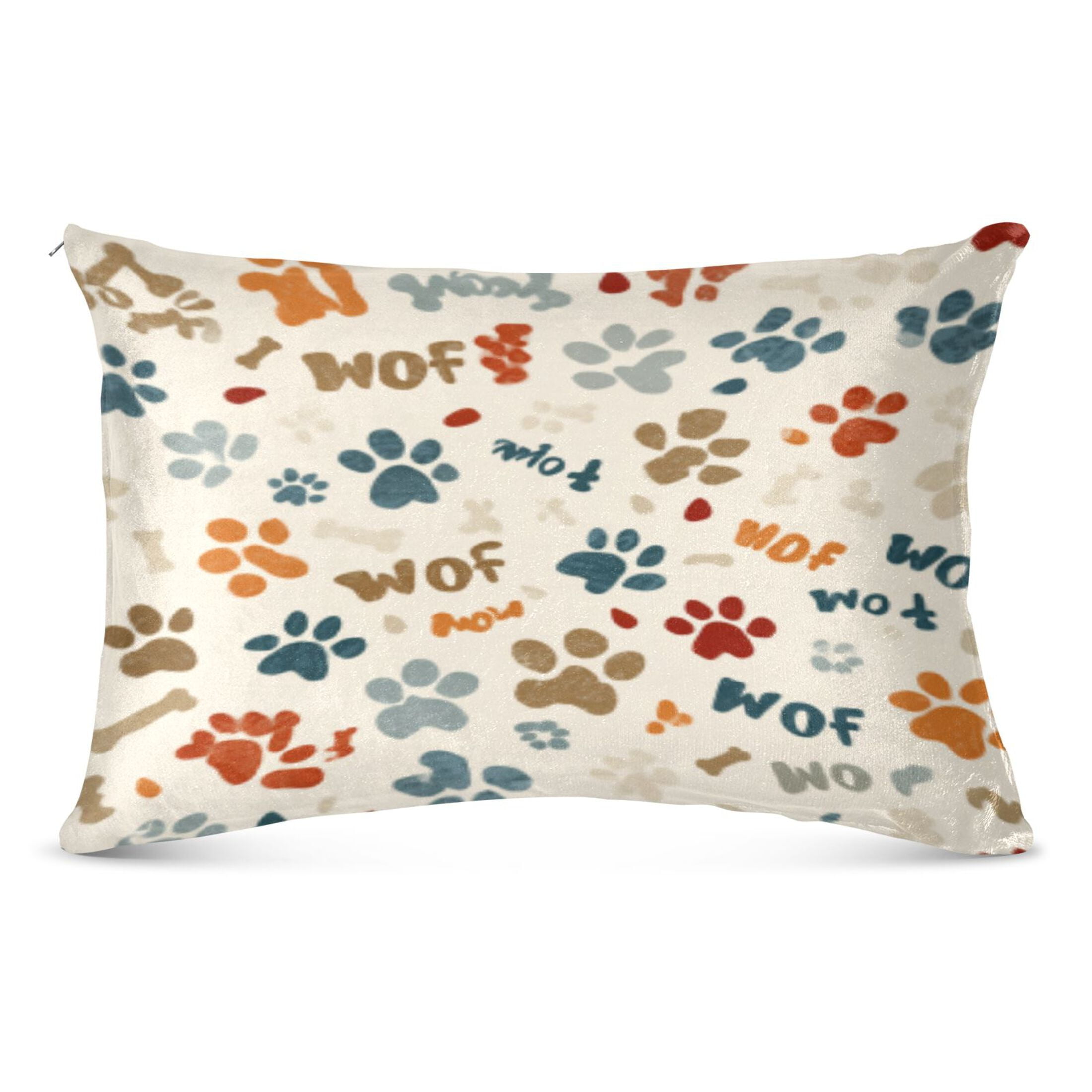 Pillow CasePastel Paw Woof Pattern Whimsy Case standard size/King size ...