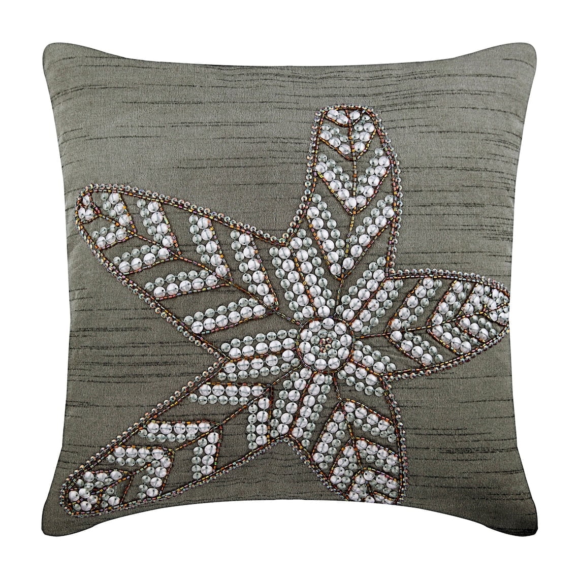 Pillow Cases, Grey Shams, Sequins Starfish Beach Ocean Theme Pillow ...