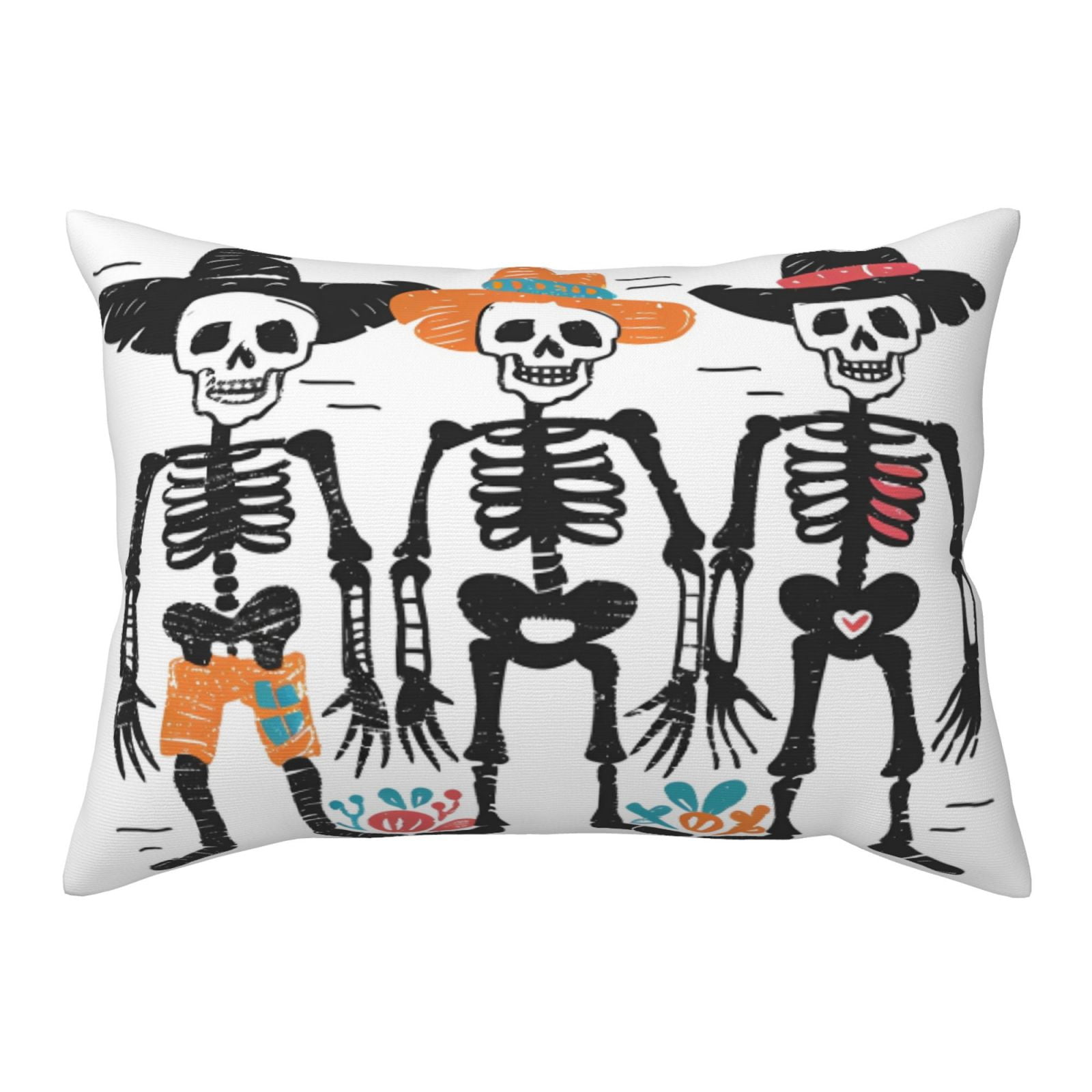 Pillow Cases Standard Size, Halloween Skeleton Trio Pillow Case 20x26 ...