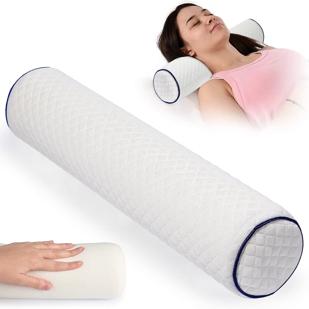 Disen Cervical Neck Roll Pillow, Memory Foam Round Bolster Pillow ...