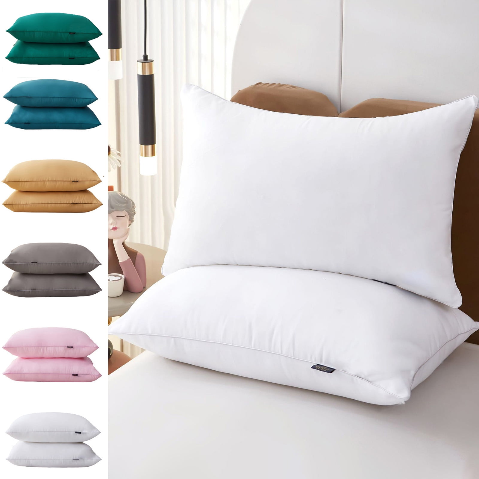 Down Pillow Core, Soft Supportive Bed Pillow, Skin-Friendly Cotton ...