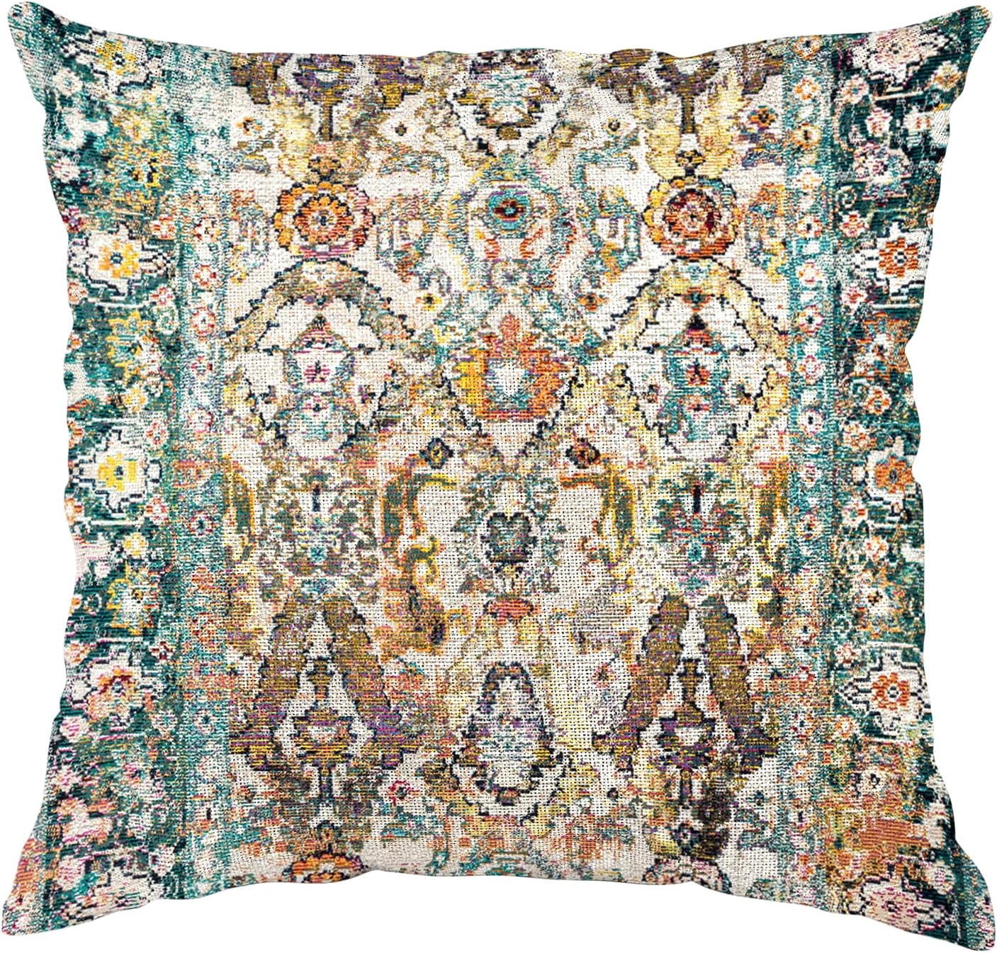 Pillow Cover, Green Ethnic Design Outdoor Decorative 18x18inch Throw ...