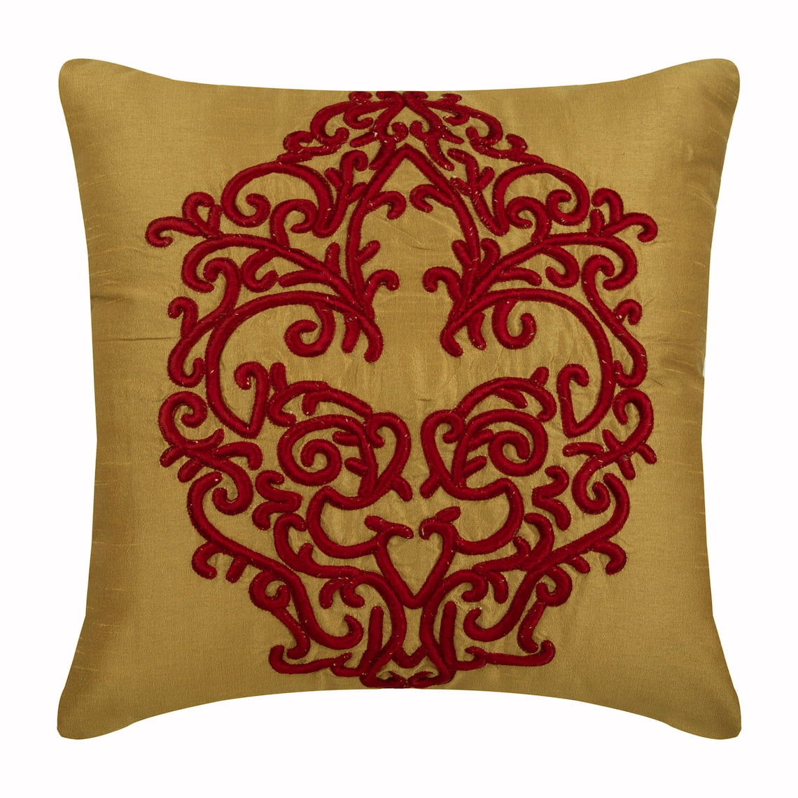 Pillow Cover, Red and Gold Pillows Cover, 14x14 inch (35x35 cm) Art ...