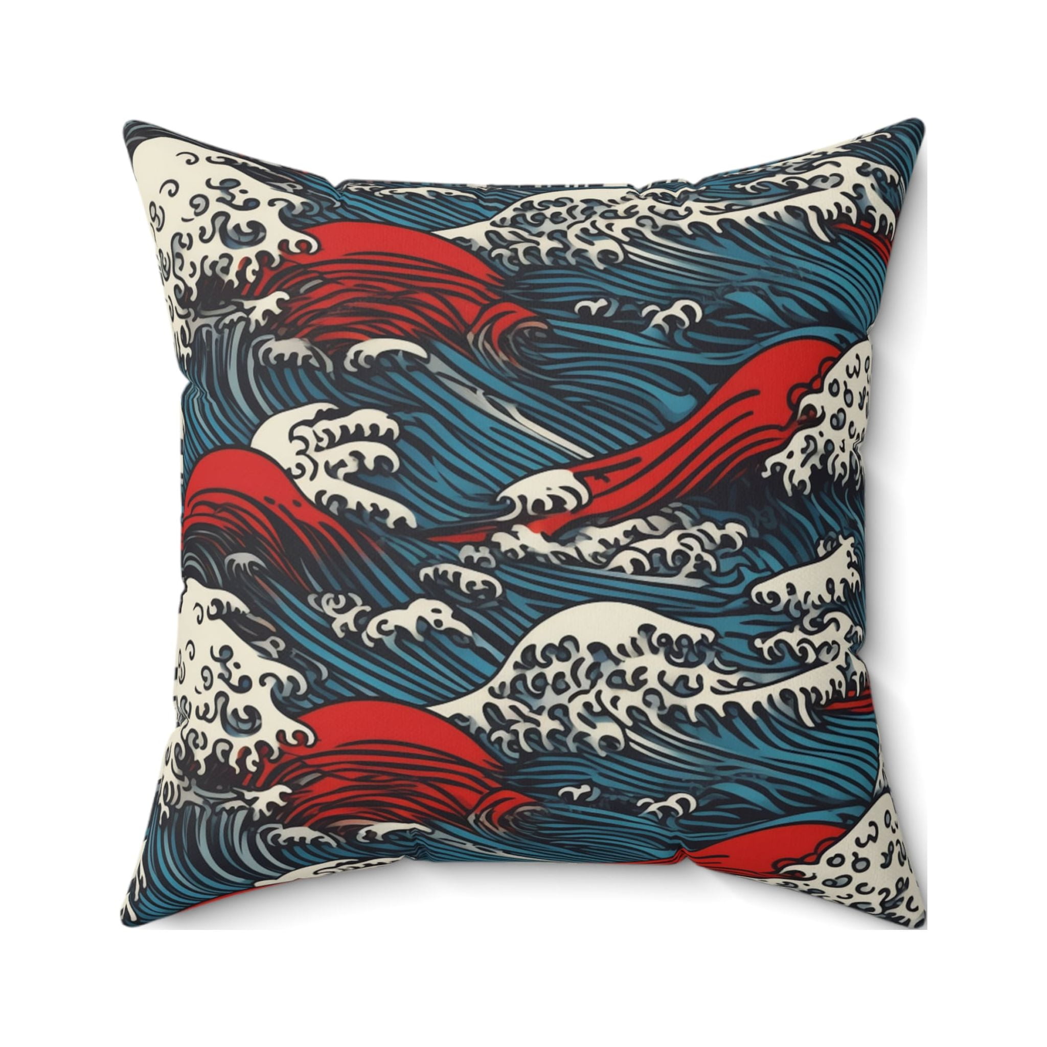 Pillow Cover With Pillow Insert, Japanese Wave - Walmart.com