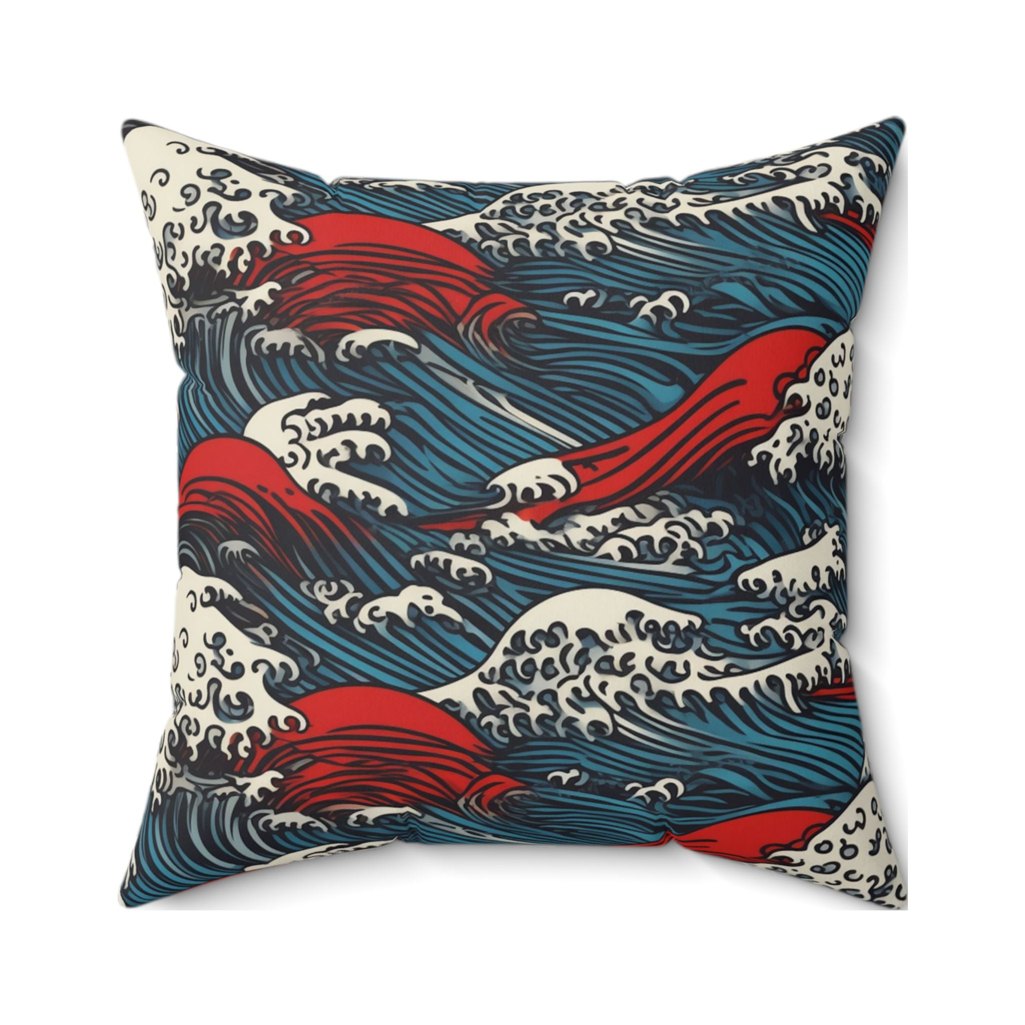 Pillow Cover With Pillow Insert, Japanese Wave - Walmart.com